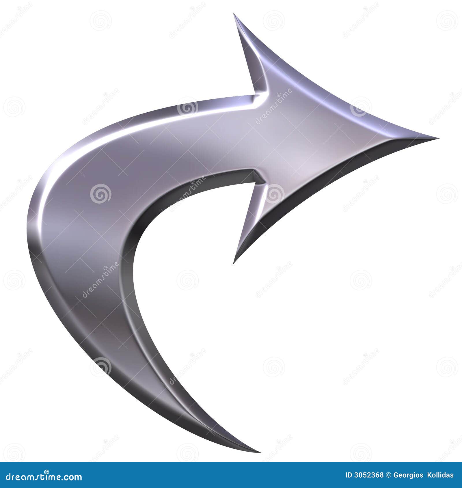 3D Silver Arrow stock illustration. Illustration of bright - 3052368