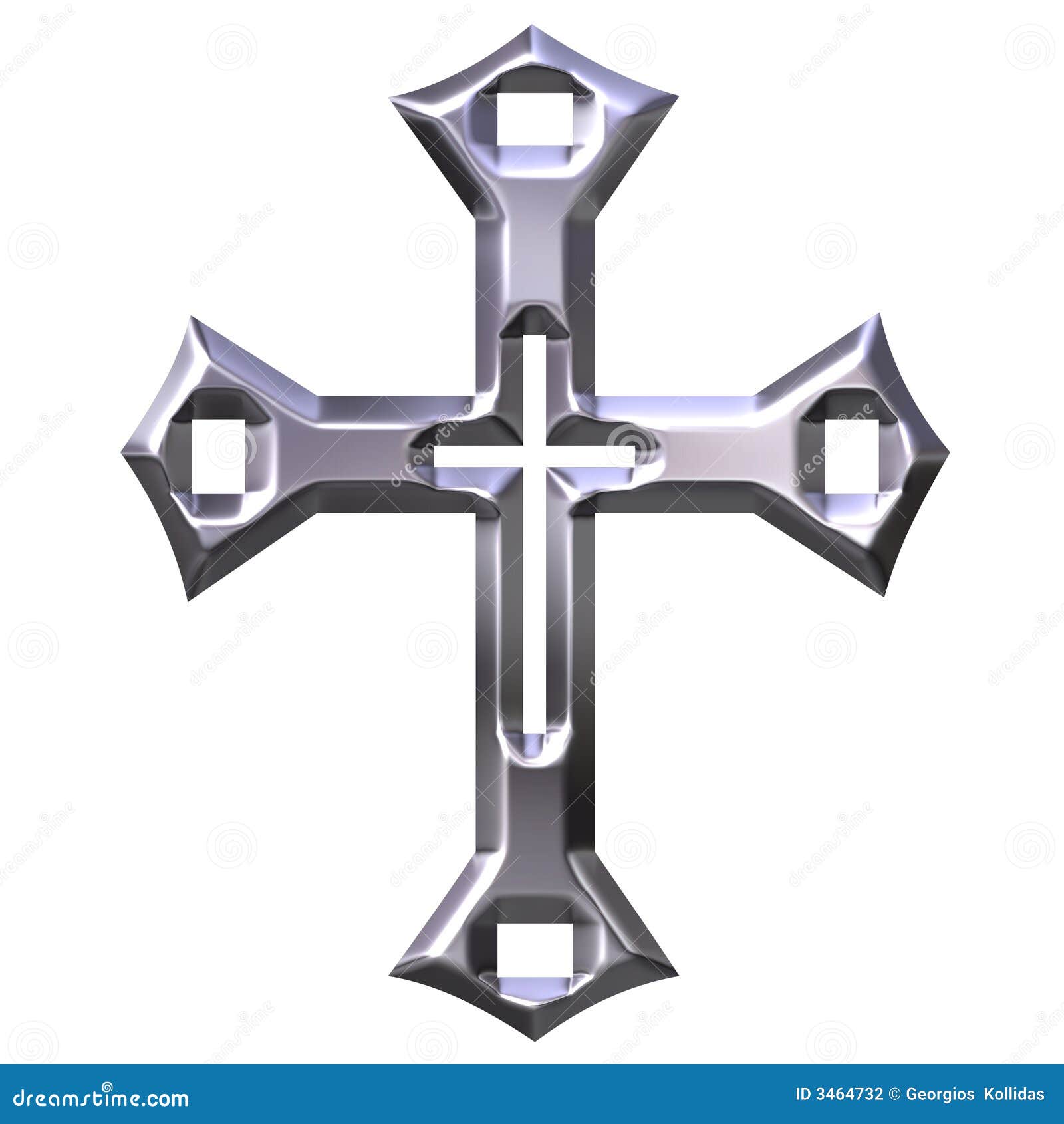 3D Silver Artistic Cross stock illustration. Illustration of ...