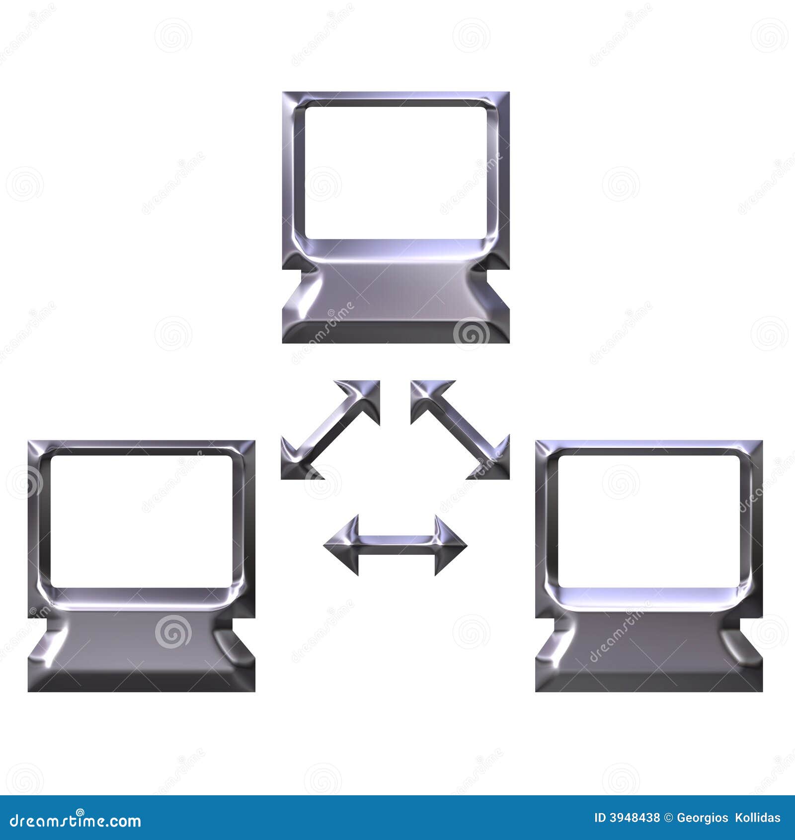 3D Silver Computer Network stock illustration. Illustration of design ...