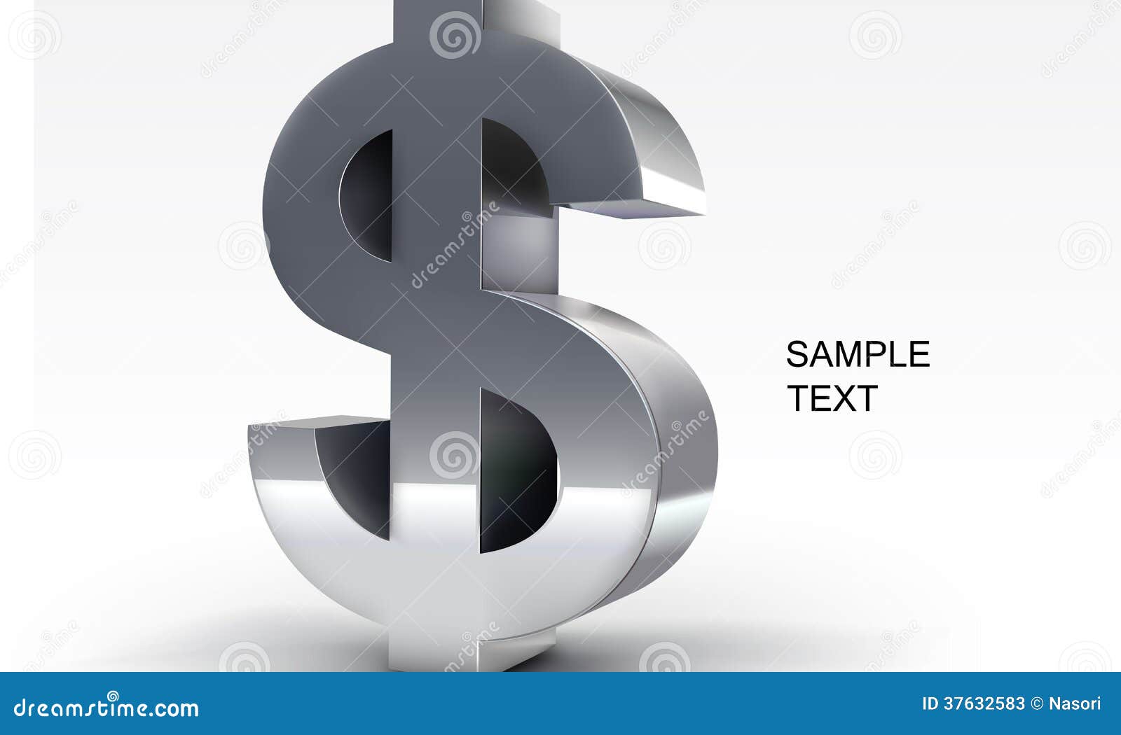 3D silver dollar sign stock illustration. Illustration of symbol - 37632583
