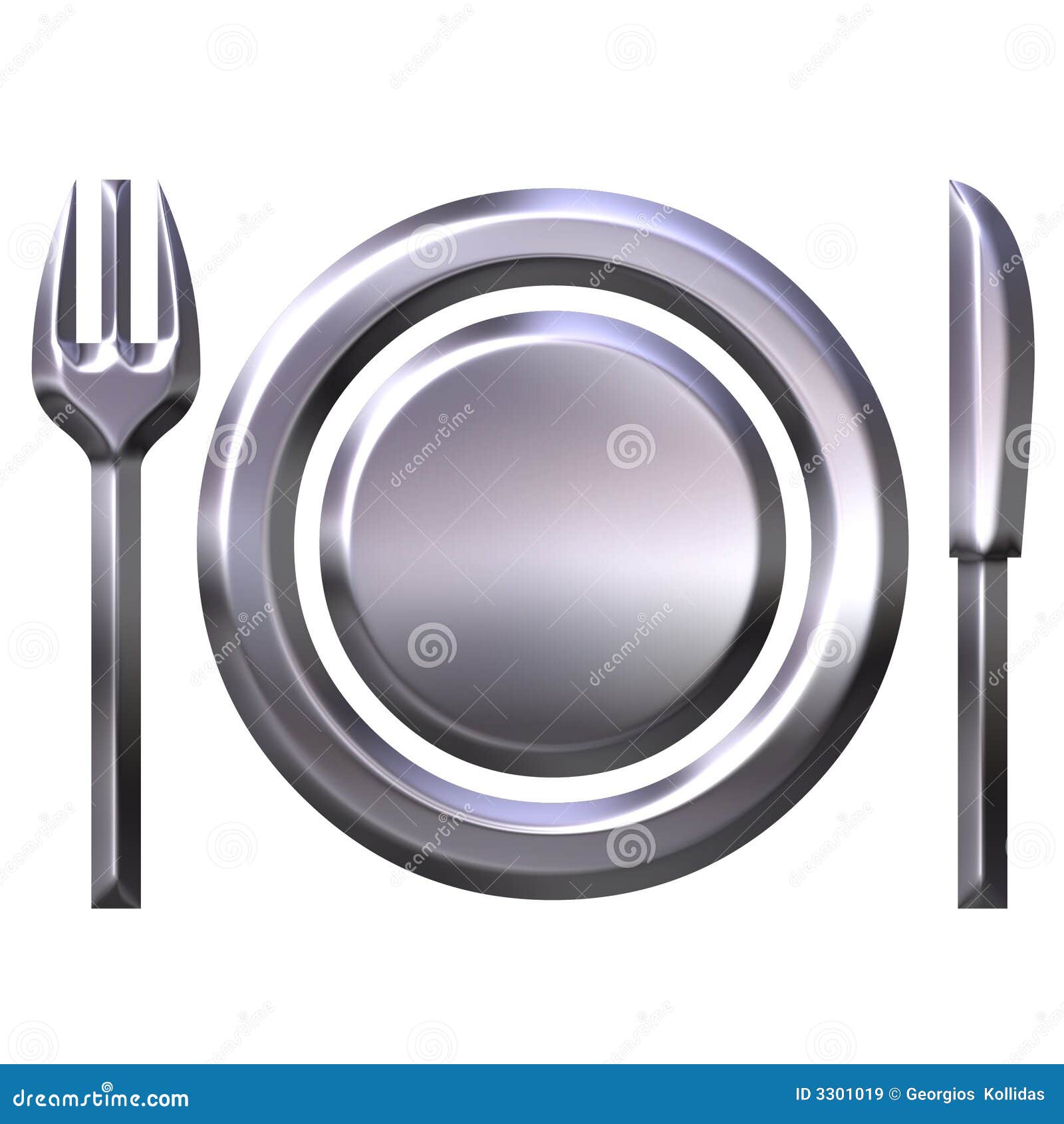 3D Silver Food Concept stock illustration. Illustration of decoration ...