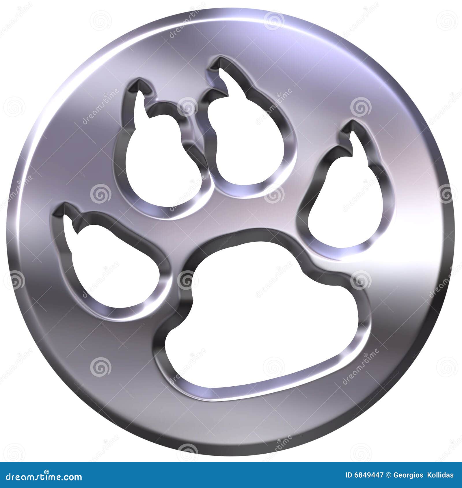 3D Silver Framed Dog Print stock illustration. Illustration of mark ...