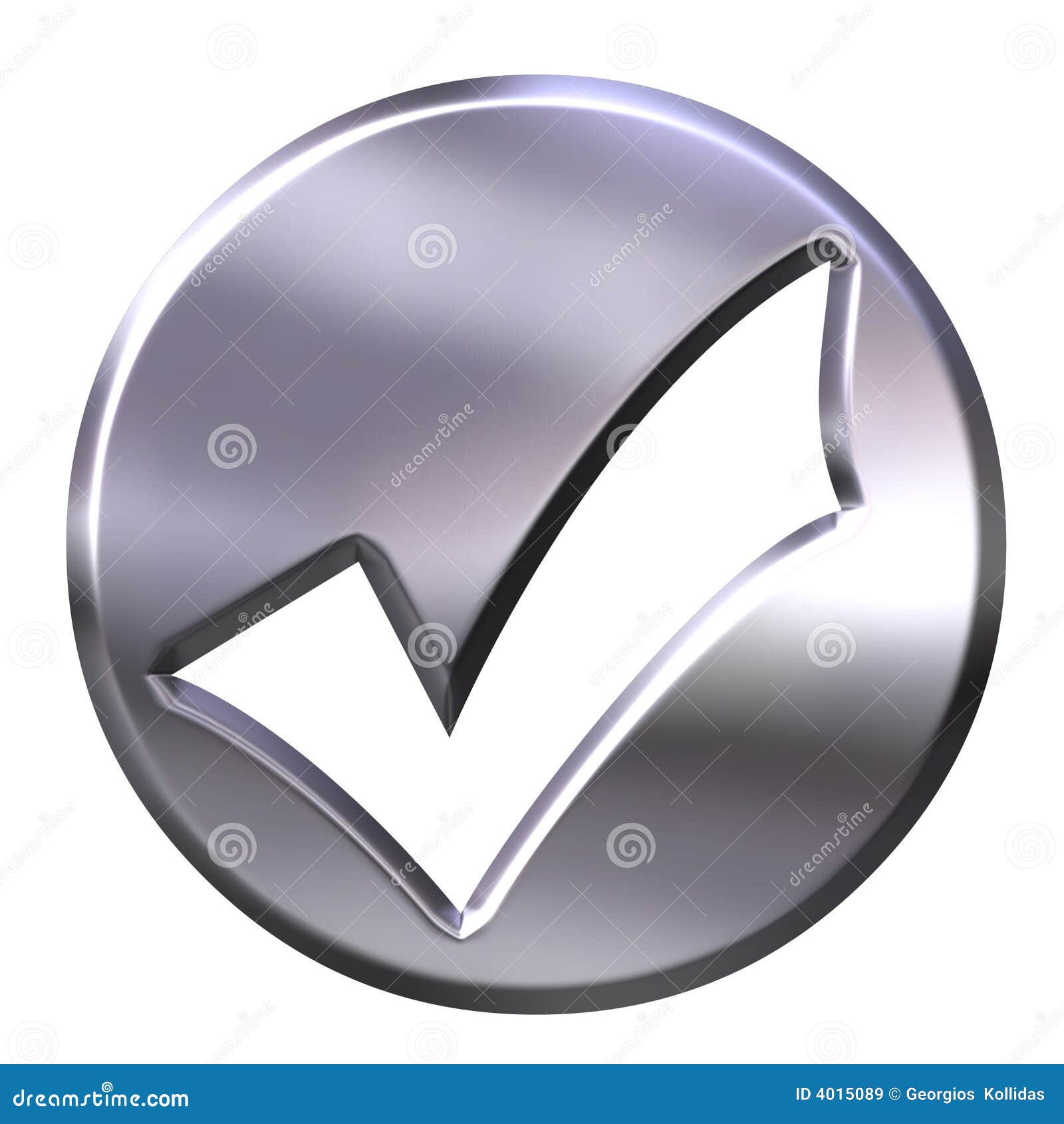 3D Silver Framed Tick stock illustration. Illustration of round - 4015089