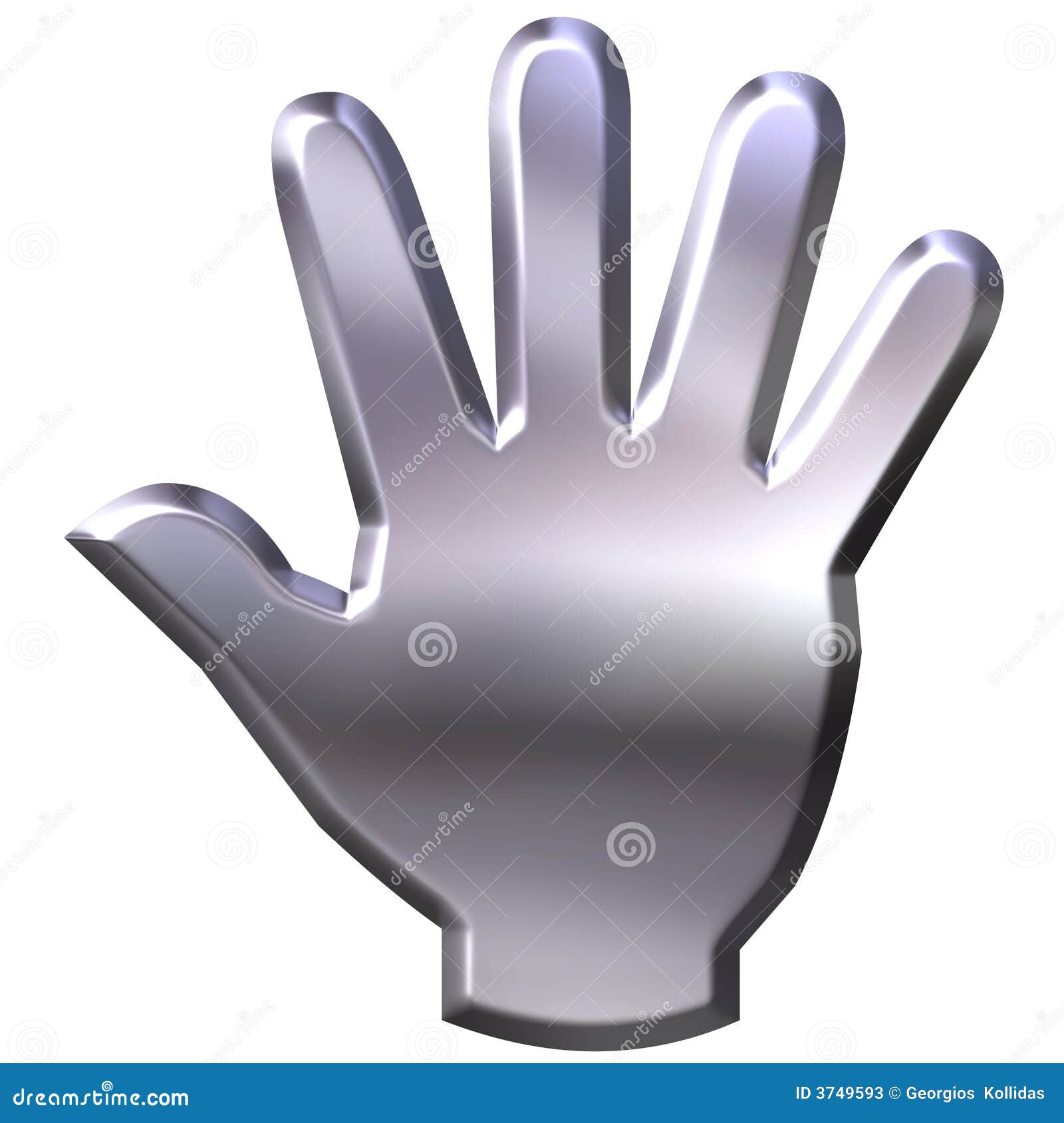 3D Silver Hand stock illustration. Illustration of support - 3749593
