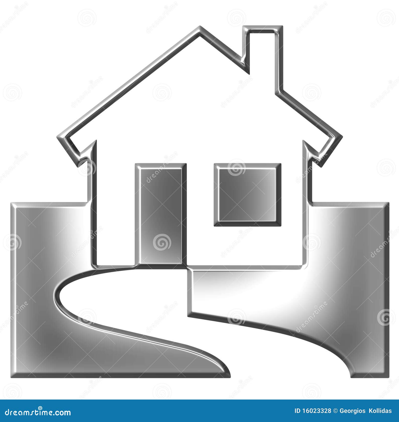 Silver House Edificio Mirador Icon Isolated On Blue Background. Mirador ...