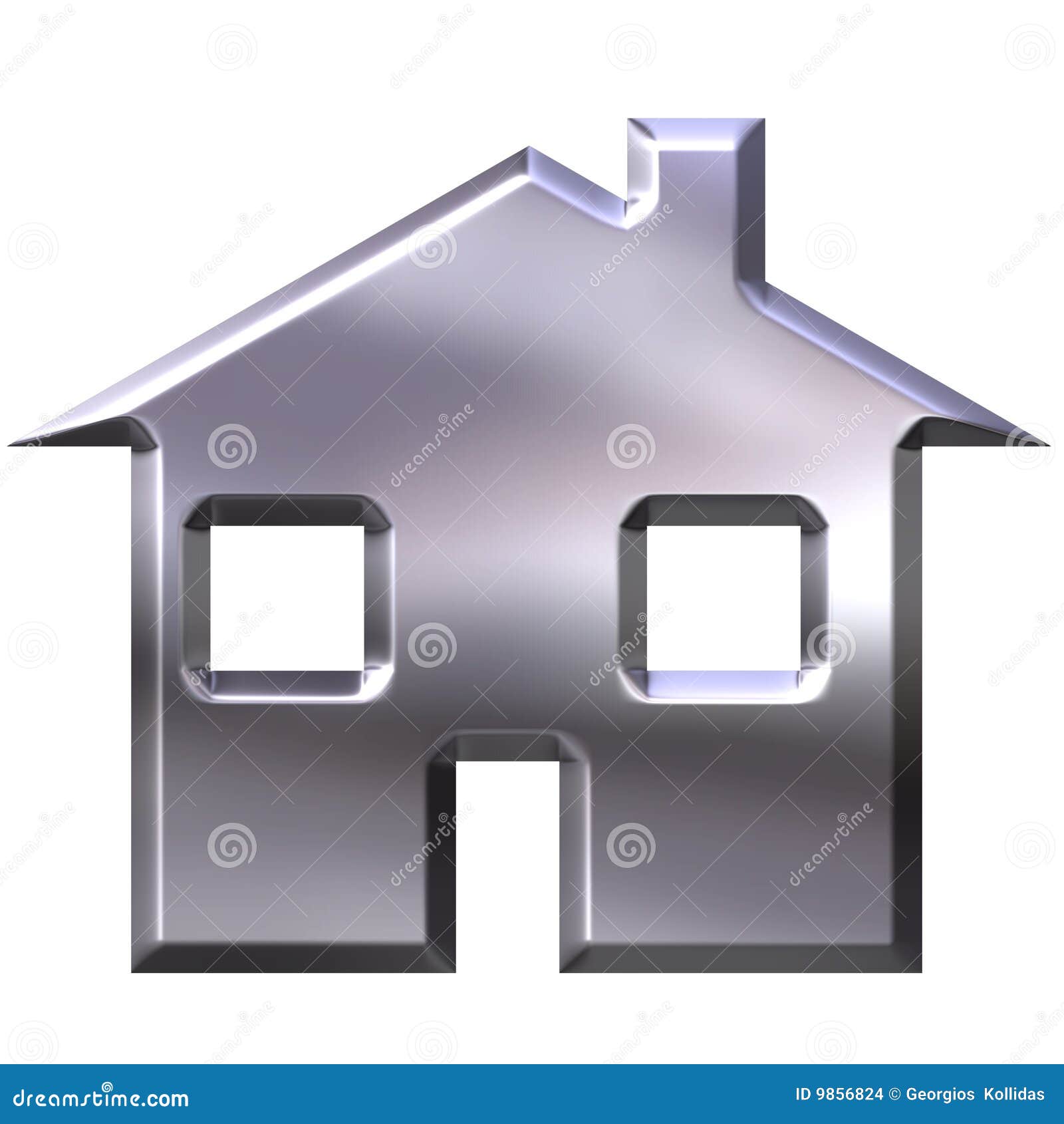 3D Silver House stock illustration. Illustration of vivid - 9856824