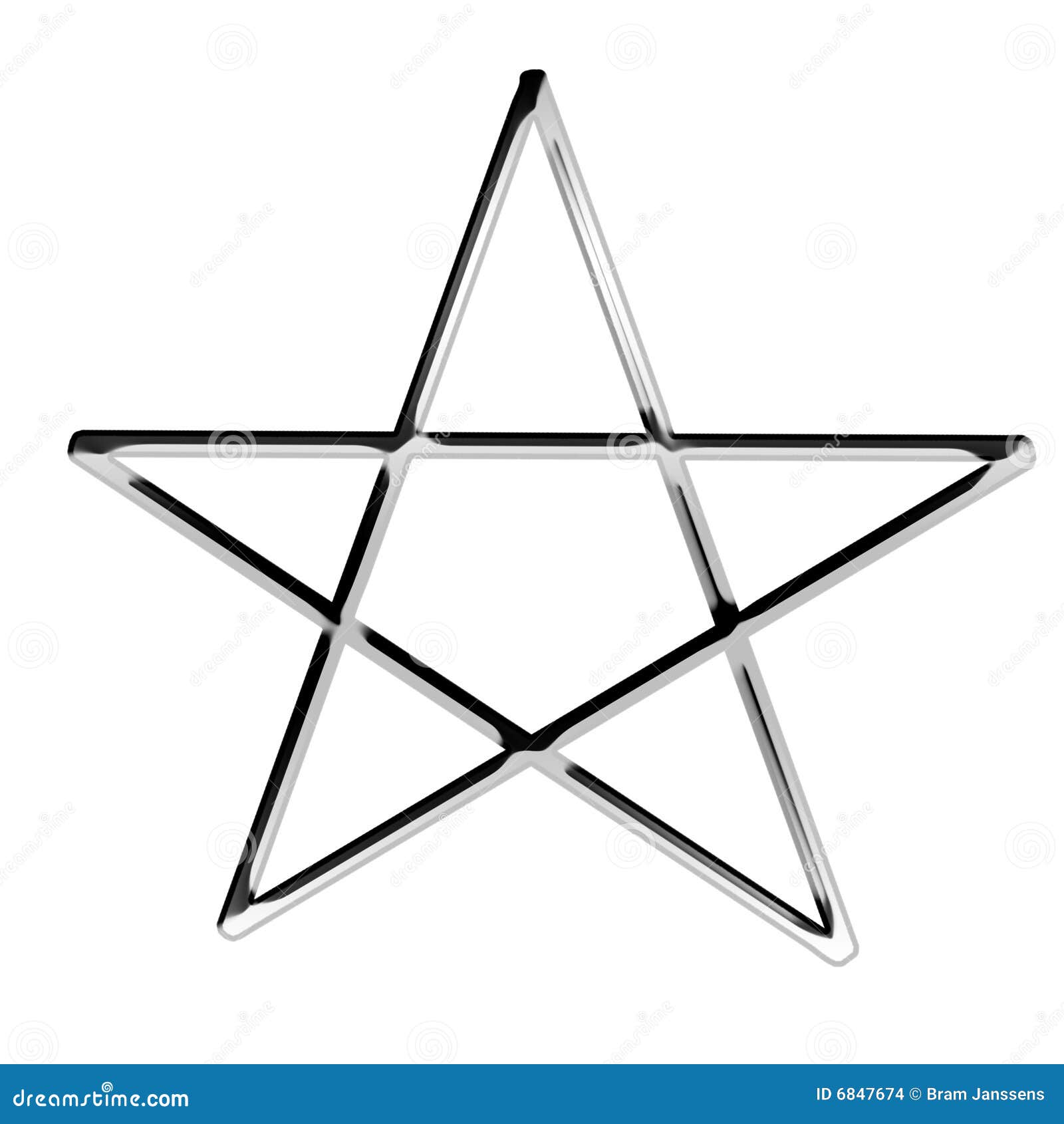 3d silver pentagram symbol stock illustration. Illustration of clipping ...