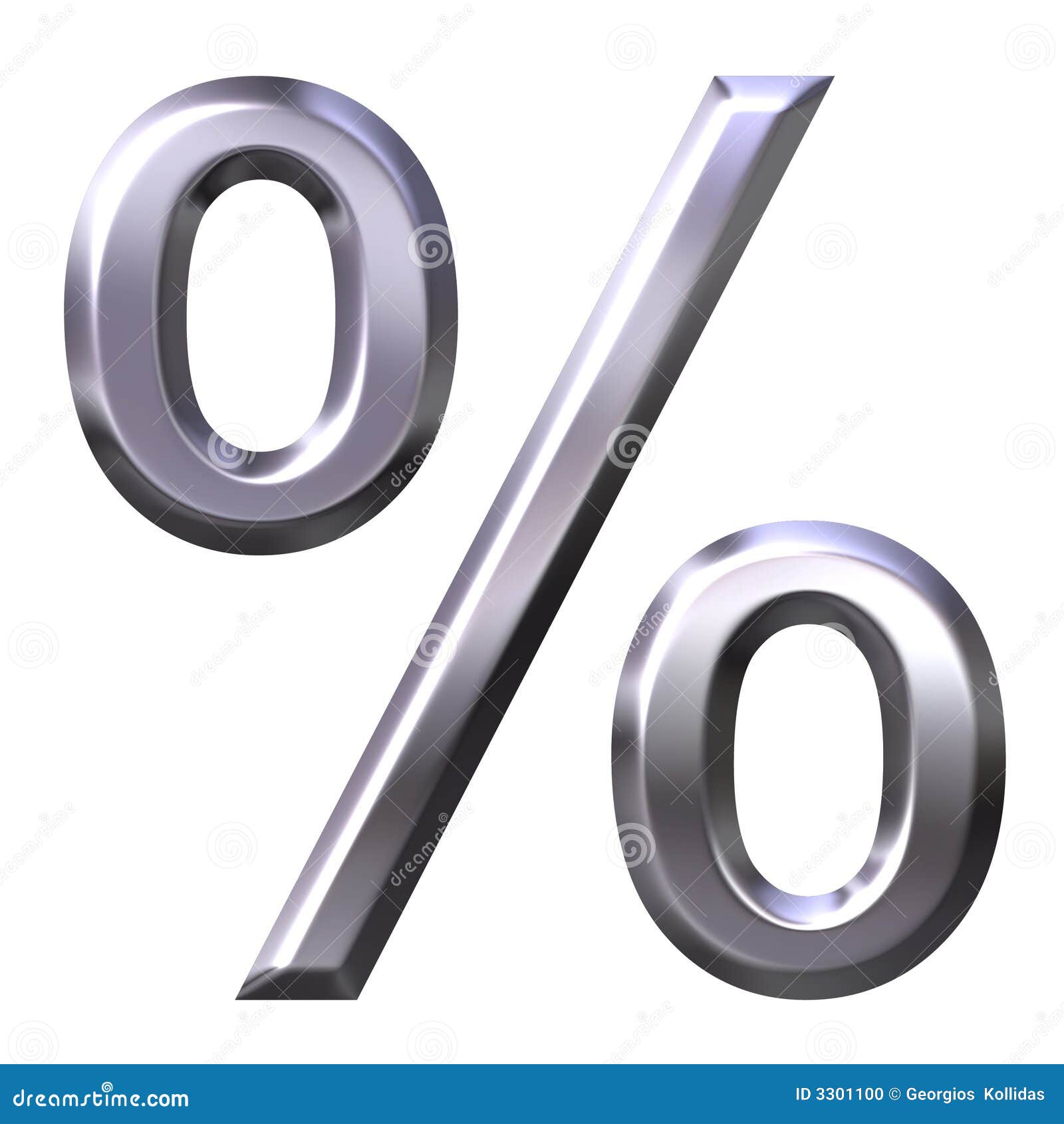 3D Silver Percentage Symbol Stock Illustration - Illustration of calculation, bright: 3301100