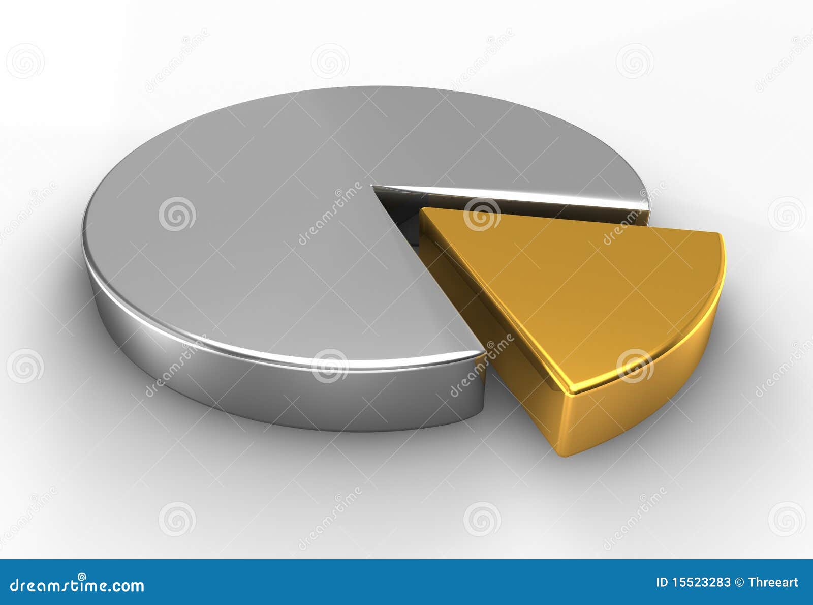 3d Silver Pie Chart stock illustration. Illustration of business - 15523283