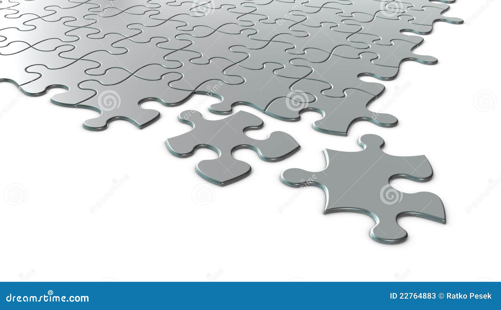 3D silver puzzle stock illustration. Illustration of cooperate - 22764883