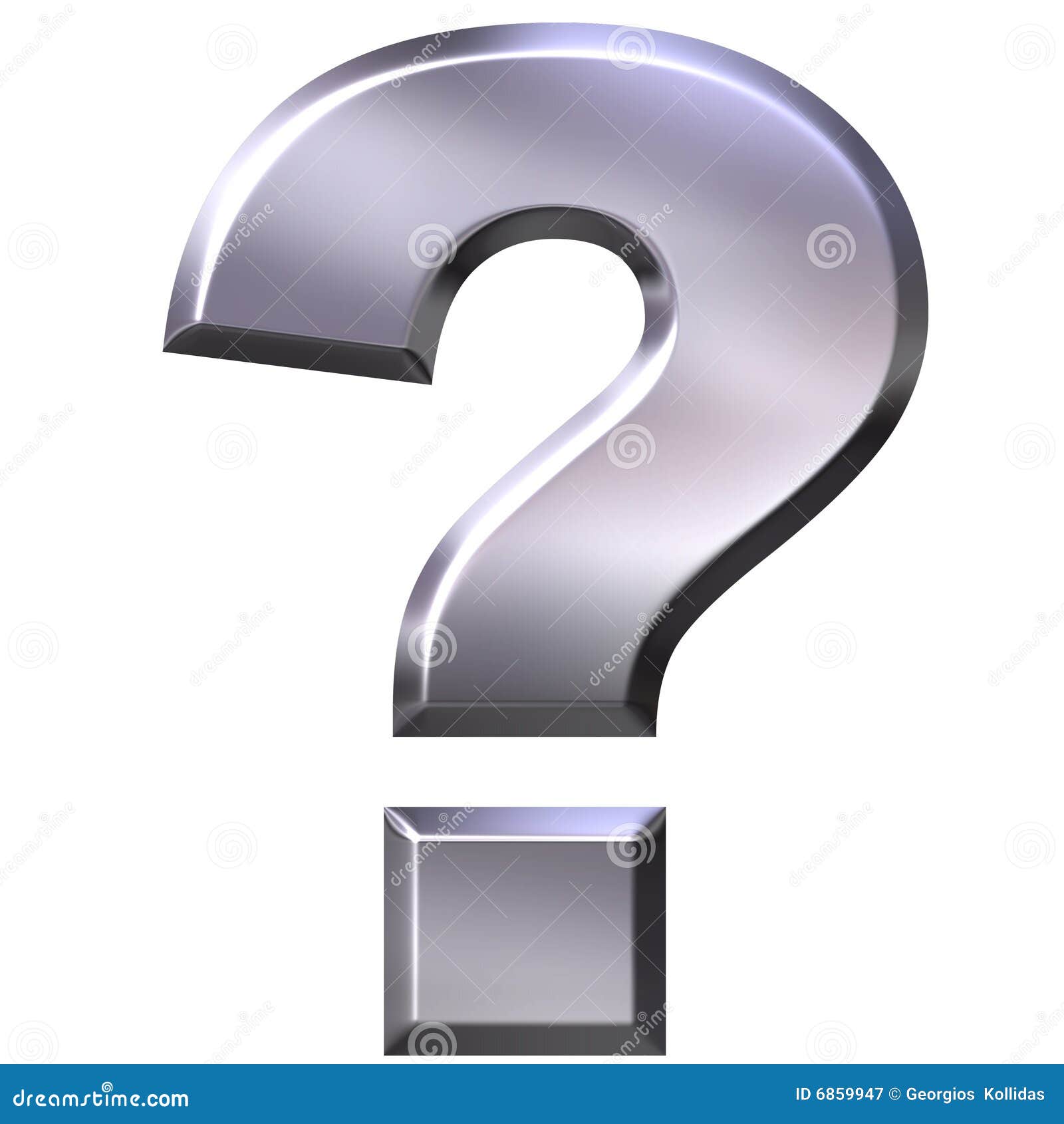 3D Silver Question Mark stock illustration. Illustration of symbol ...