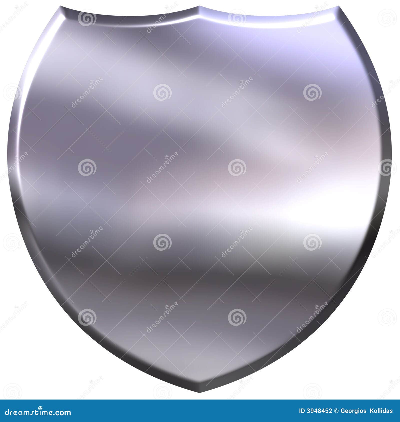 3D Silver Shield stock illustration. Illustration of panel - 3948452