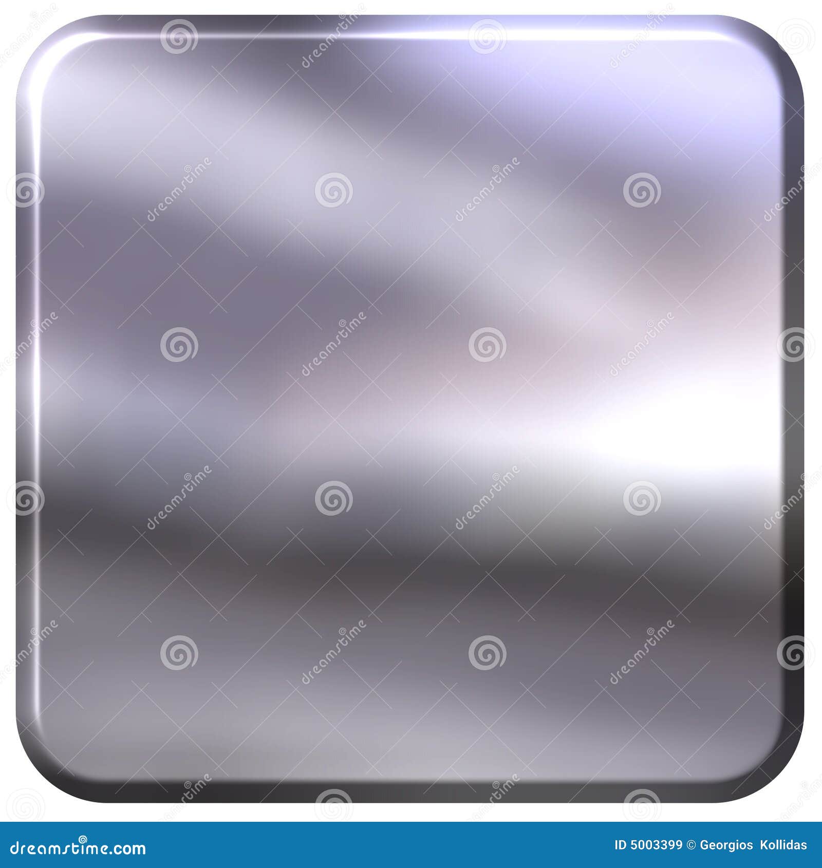 3d Silver Square with Rounded Edges Stock Illustration - Illustration ...