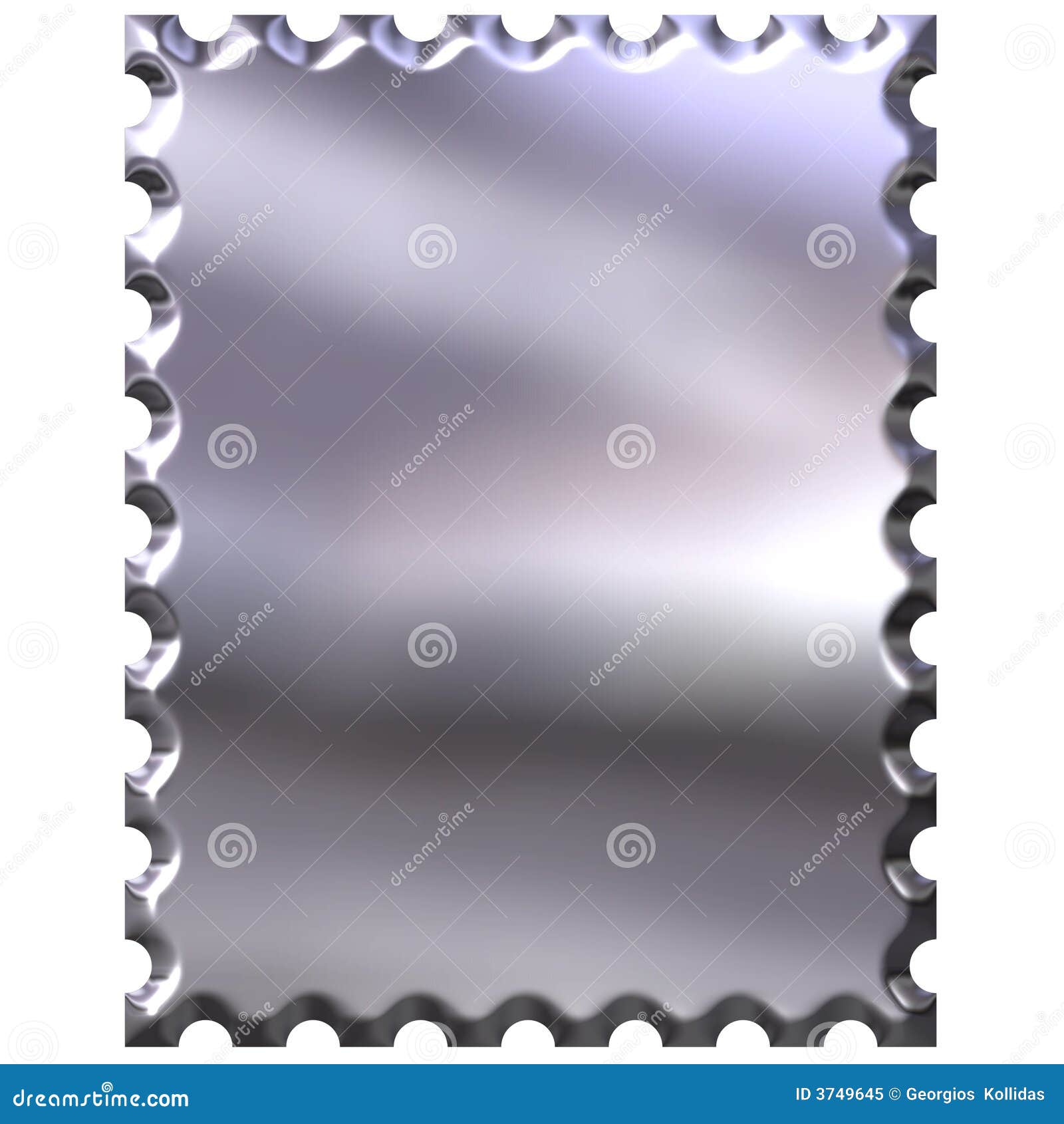 3D Silver Stamp stock illustration. Illustration of frame - 3749645