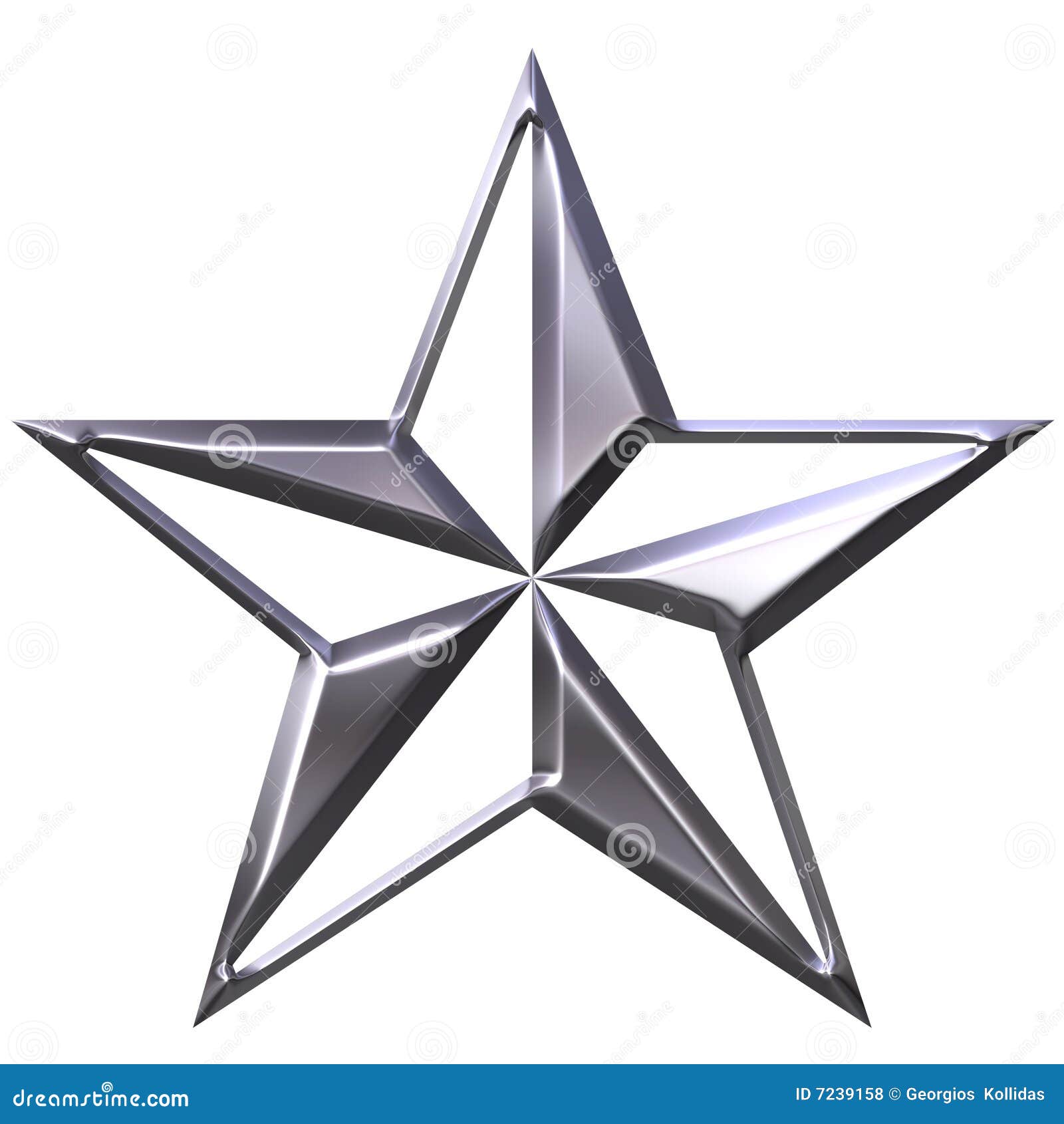 3D Silver Star stock illustration. Illustration of radius - 7239158