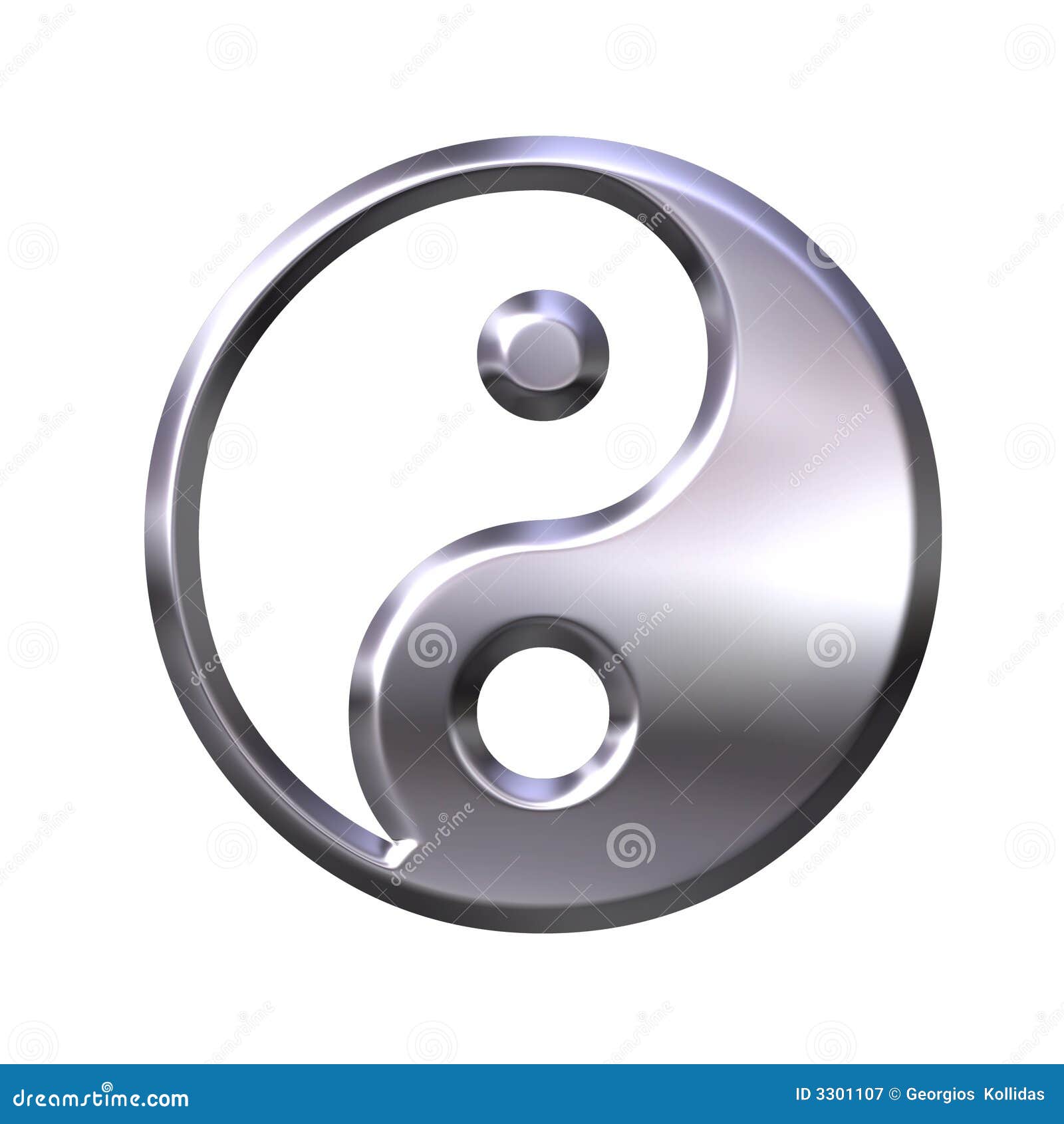 3D Silver Tao Symbol stock illustration. Illustration of circular - 3301107