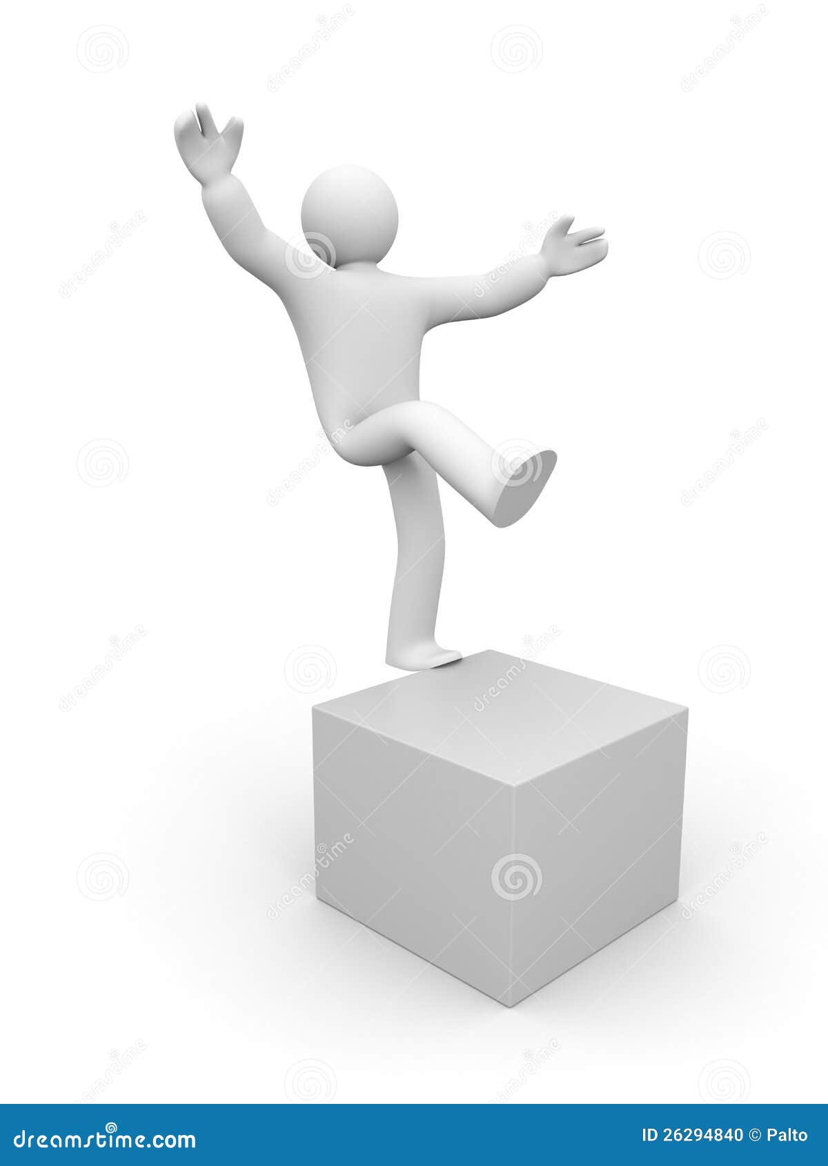 3d Small Man Balancing On One Leg Stock Photography | CartoonDealer.com ...