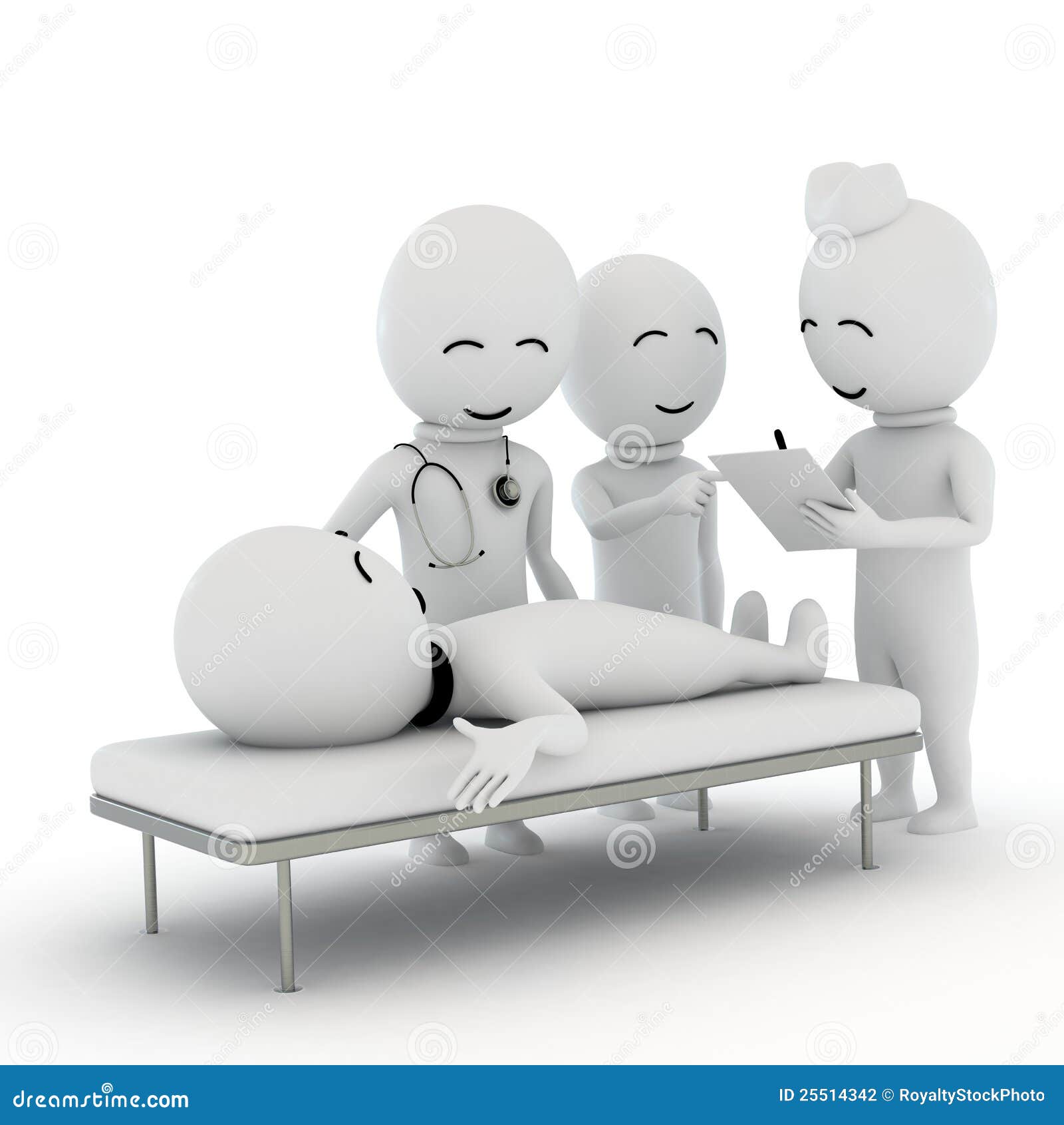 3d Small People As Hospital Staff Stock Illustration - Illustration of ...