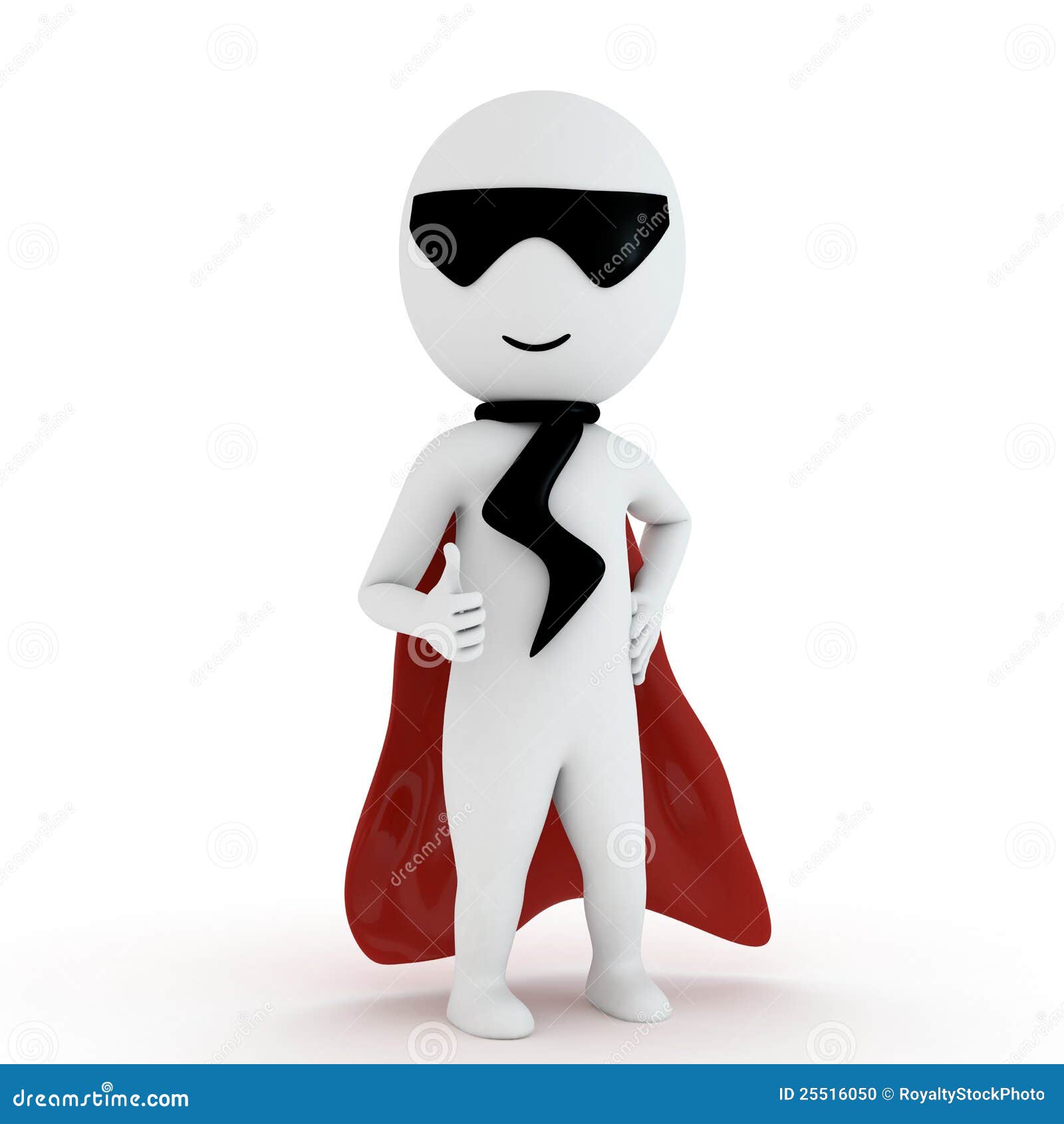 3d Small People As Super Hero Stock Illustration - Illustration of ...