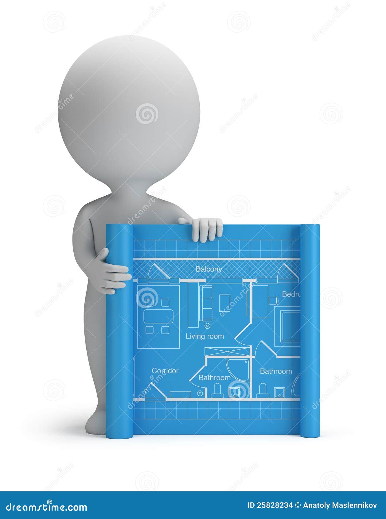 Blueprint For Success Cartoon Vector | CartoonDealer.com #17545781