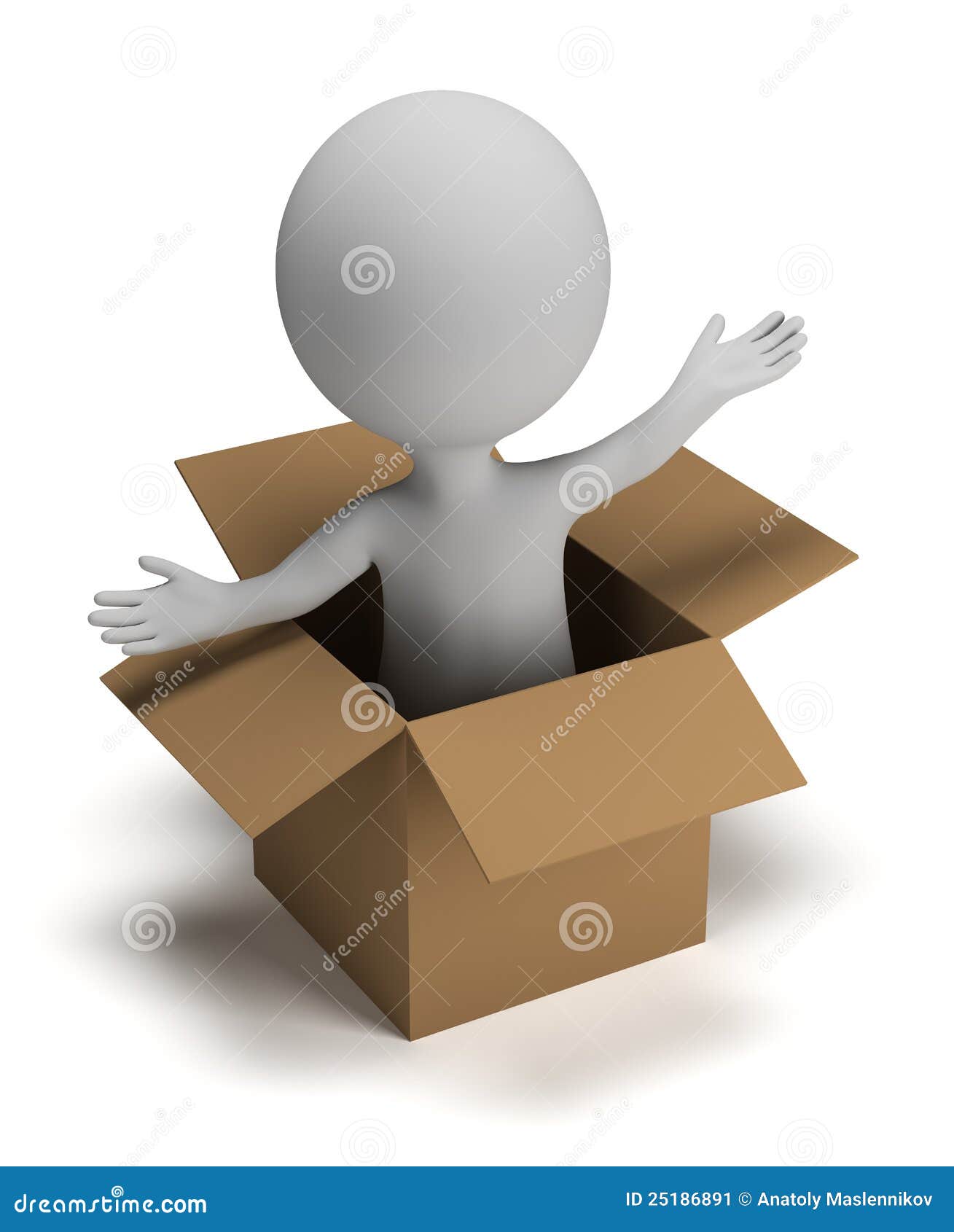 3d Small People In The Box Stock Image | CartoonDealer.com #25186891