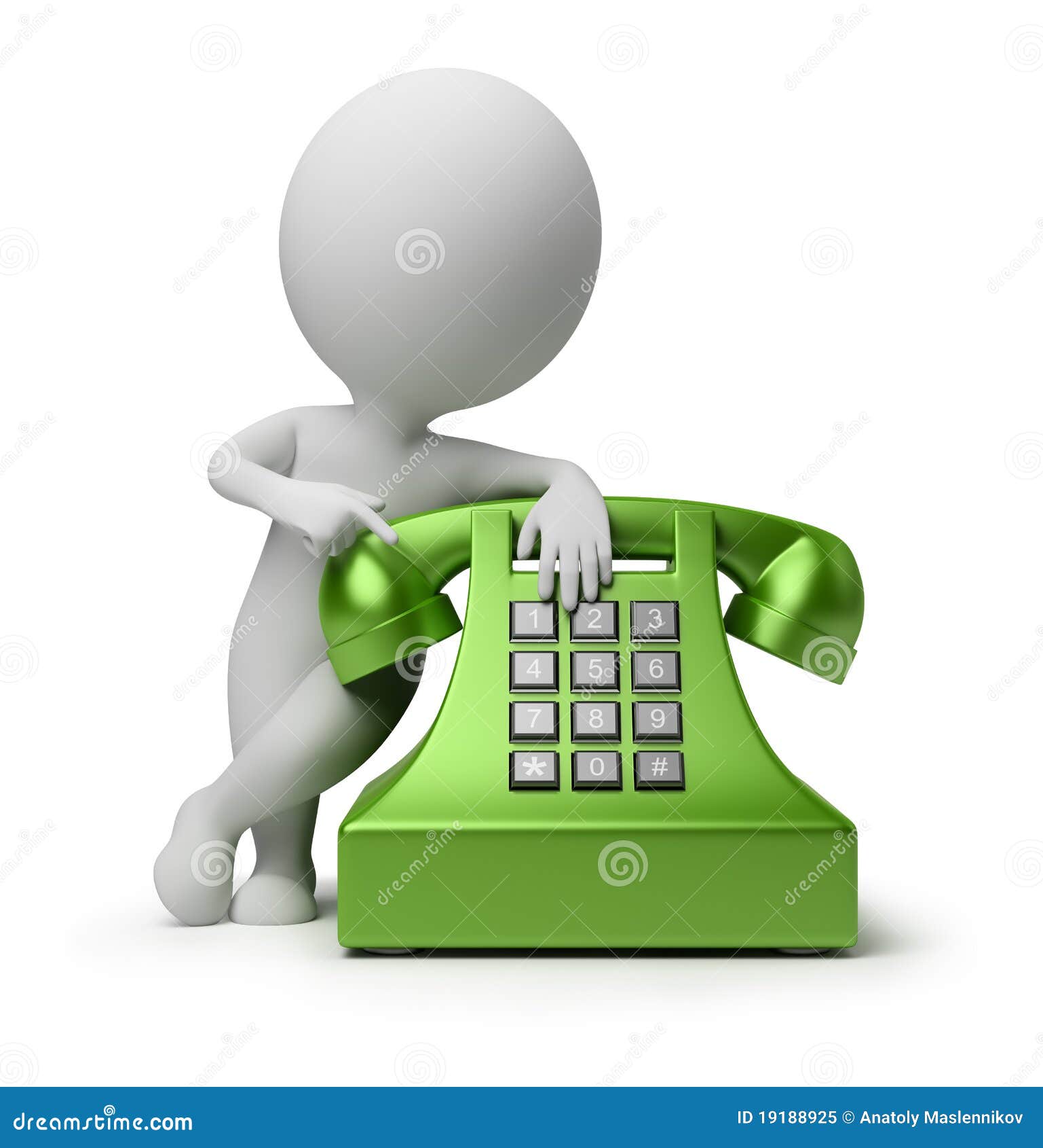 3d Small People - Call by Telephone Stock Illustration - Illustration ...