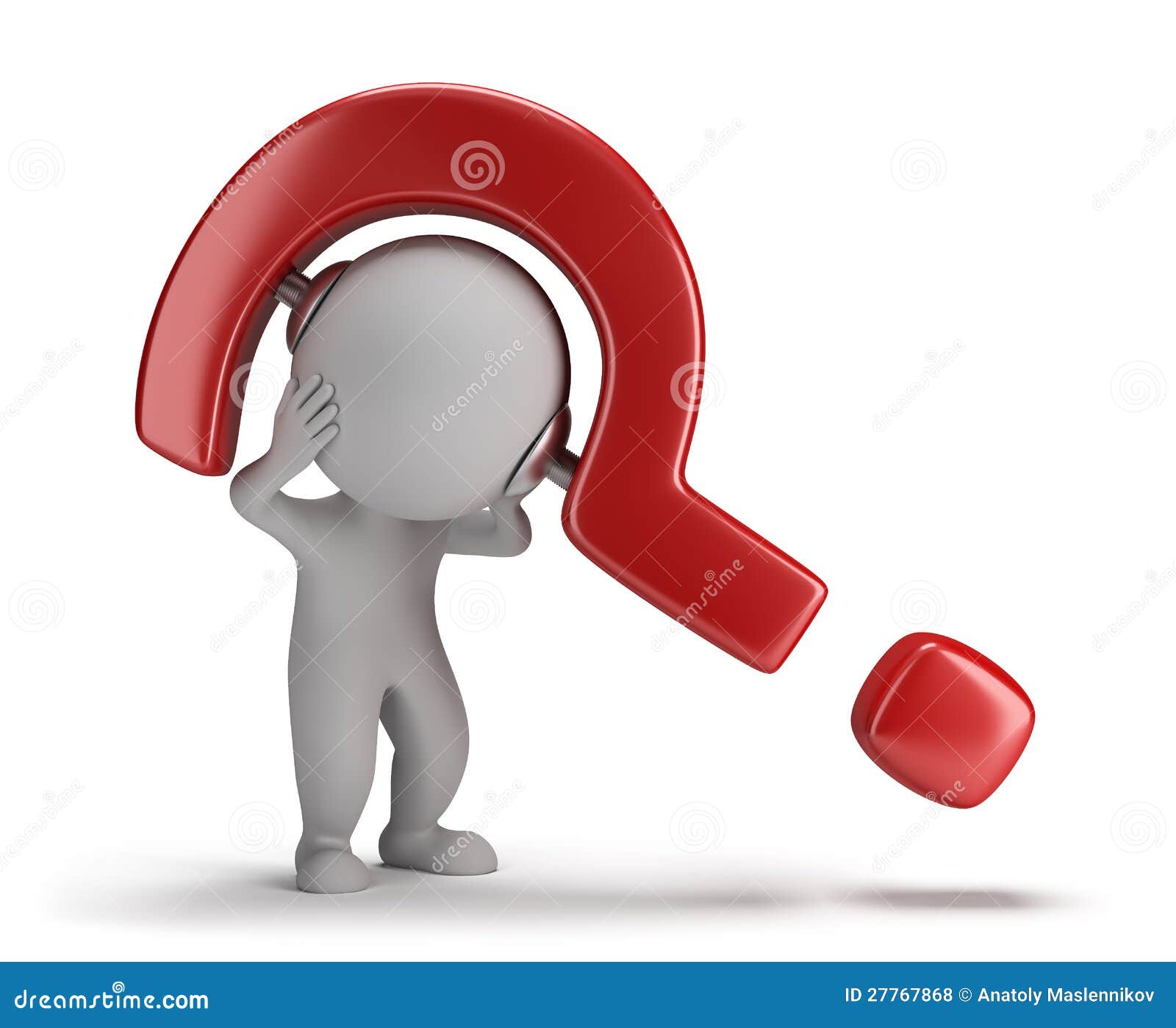 3d Small People - Crushing Question Stock Illustration - Illustration ...