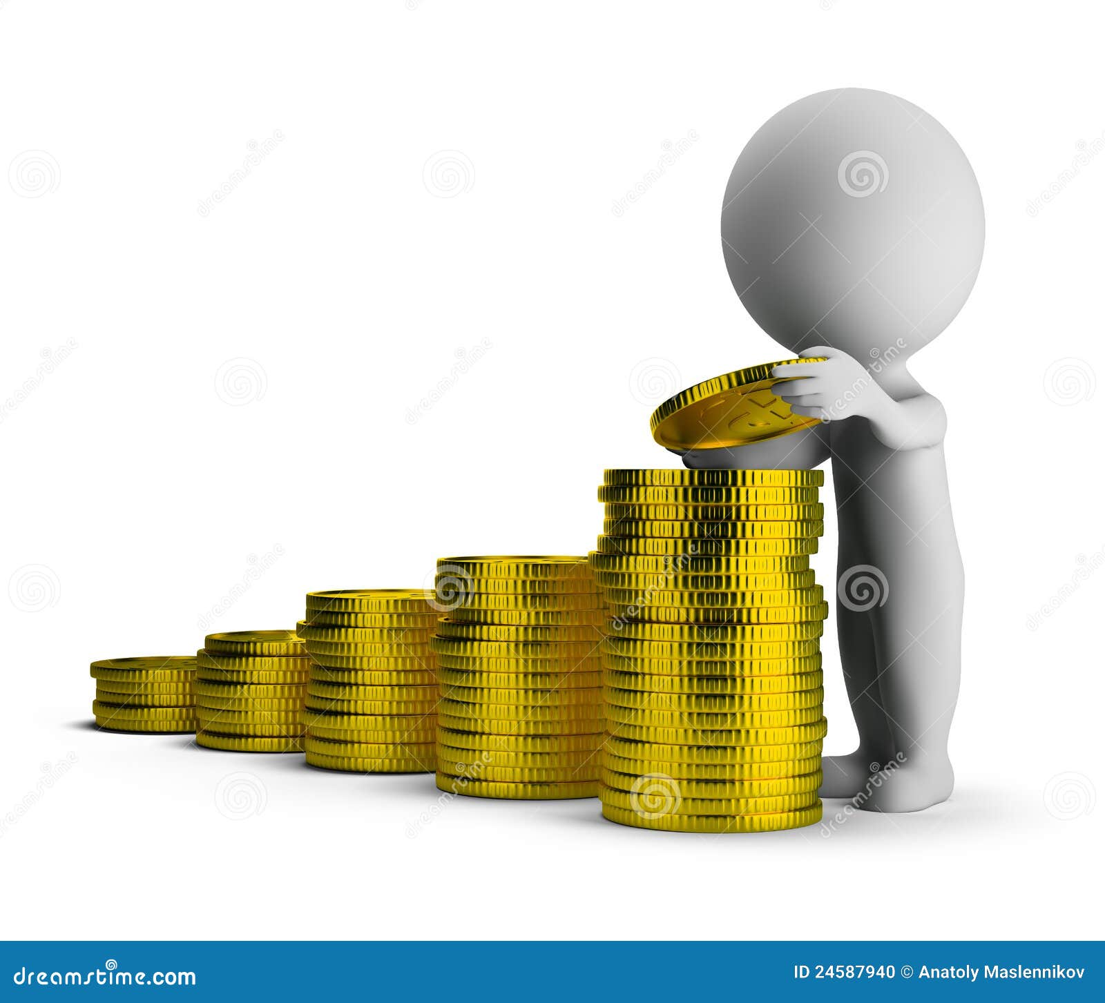 3d Small People - Financial Success Stock Illustration - Illustration ...