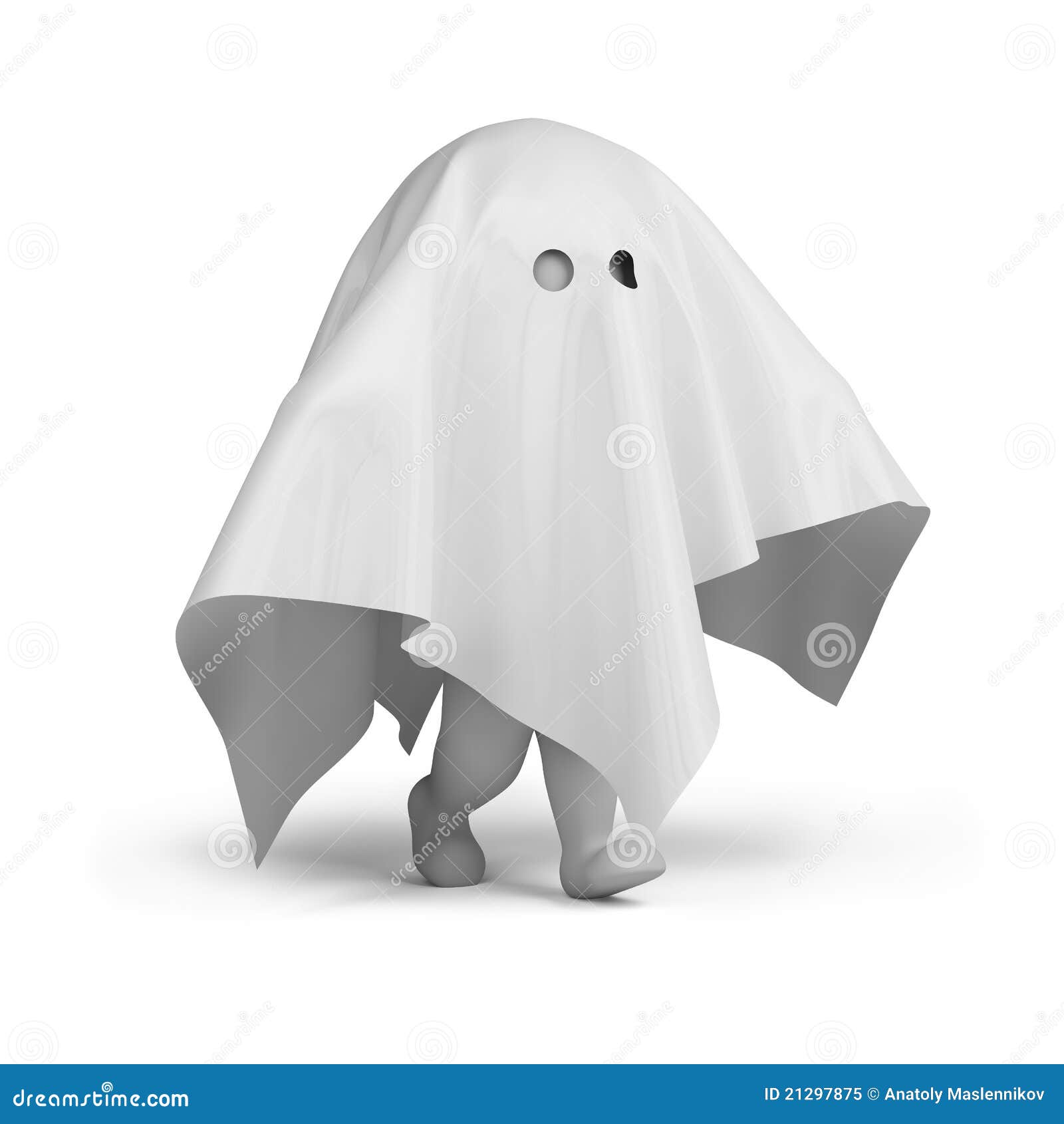 3d Small People - Ghost Costume Stock Illustration - Illustration of ...