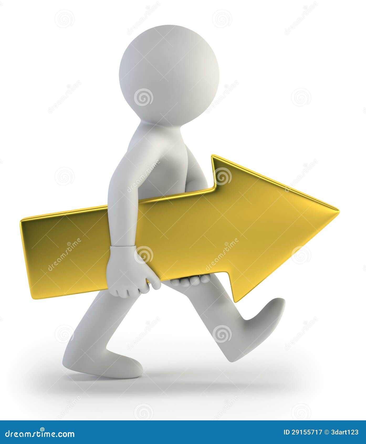 3d Small People - Golden Arrow Stock Illustration - Illustration of ...