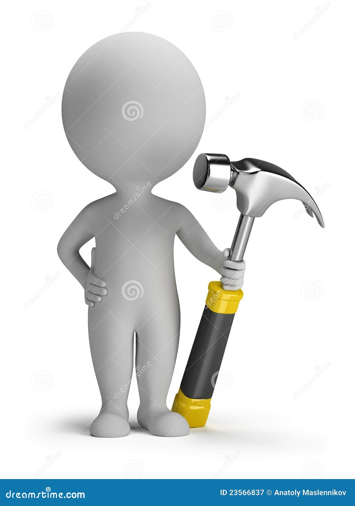3d Small People With Hammer Stock Image | CartoonDealer.com #23566837