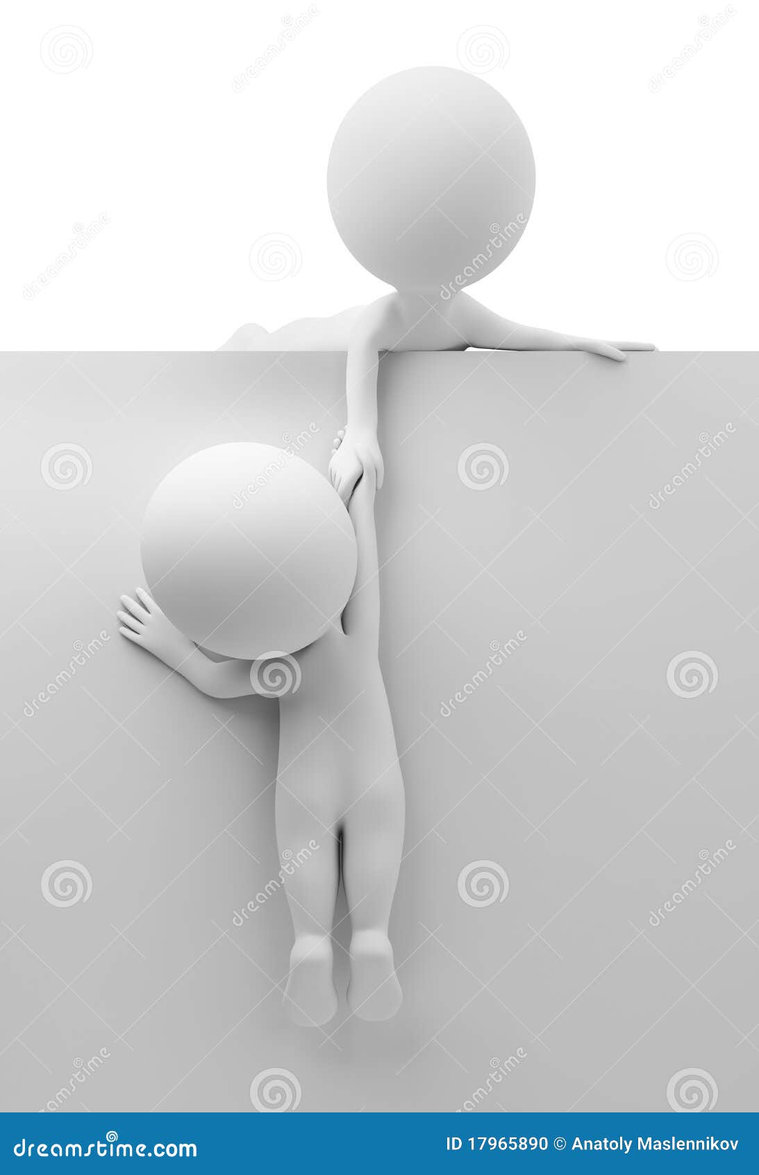 3d Small People - Help To the Friend Stock Illustration - Illustration ...