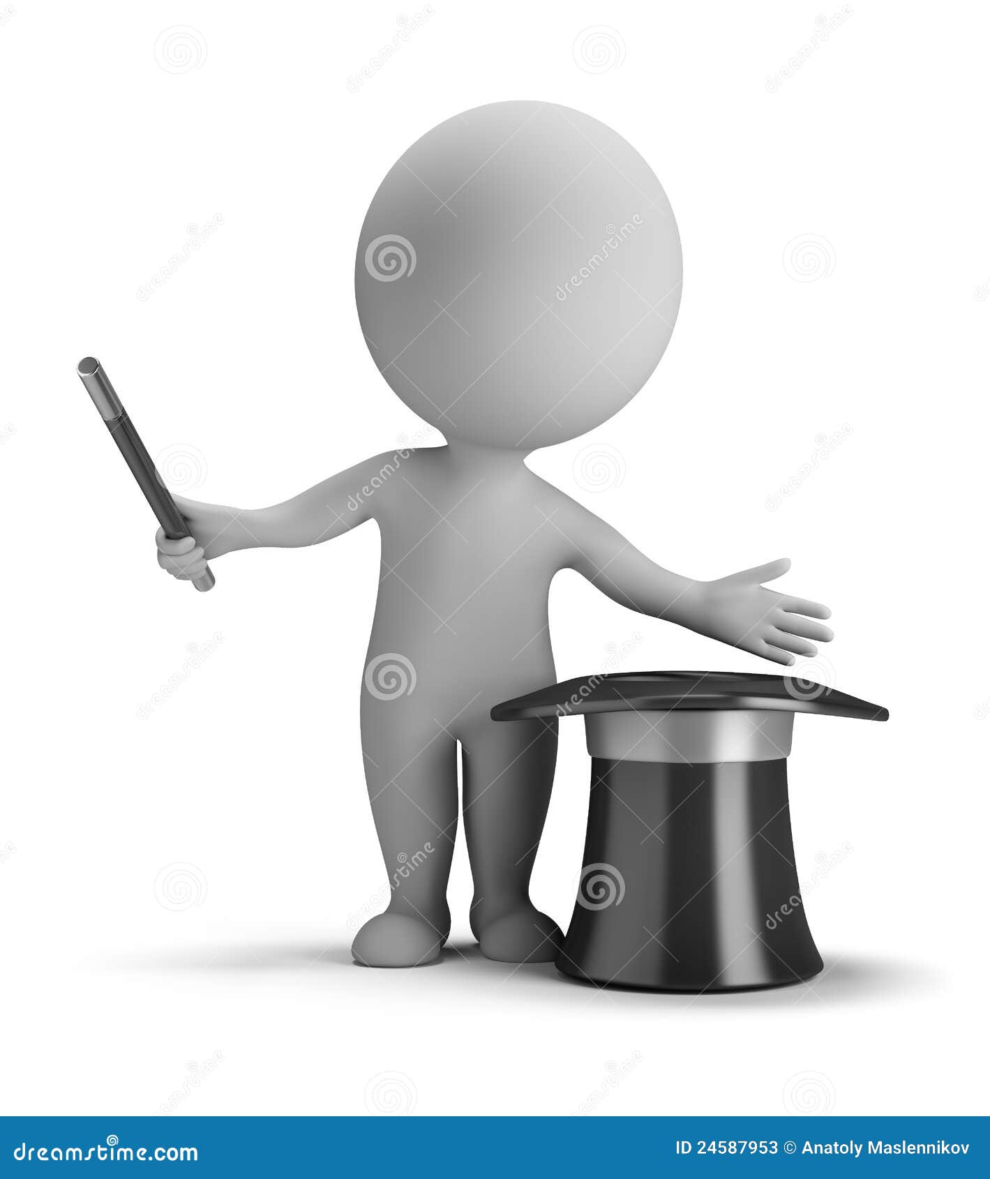 Little Boy Illusionist With A Magic Wand And Hat Cartoon Vector ...