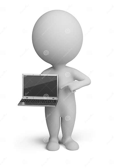 3d small people - laptop stock illustration. Illustration of corporate ...