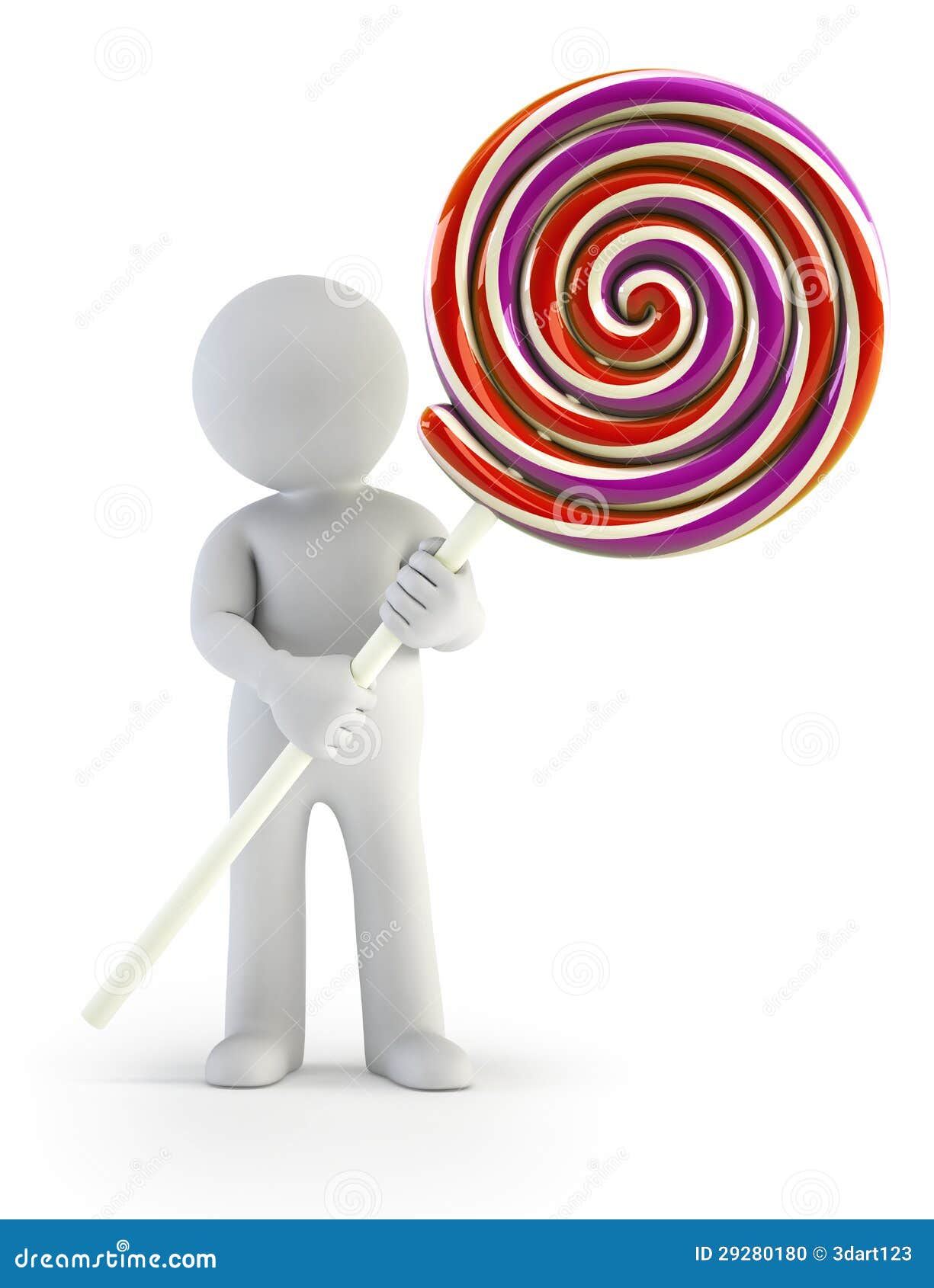 3d small people - lollipop stock illustration. Illustration of cute ...