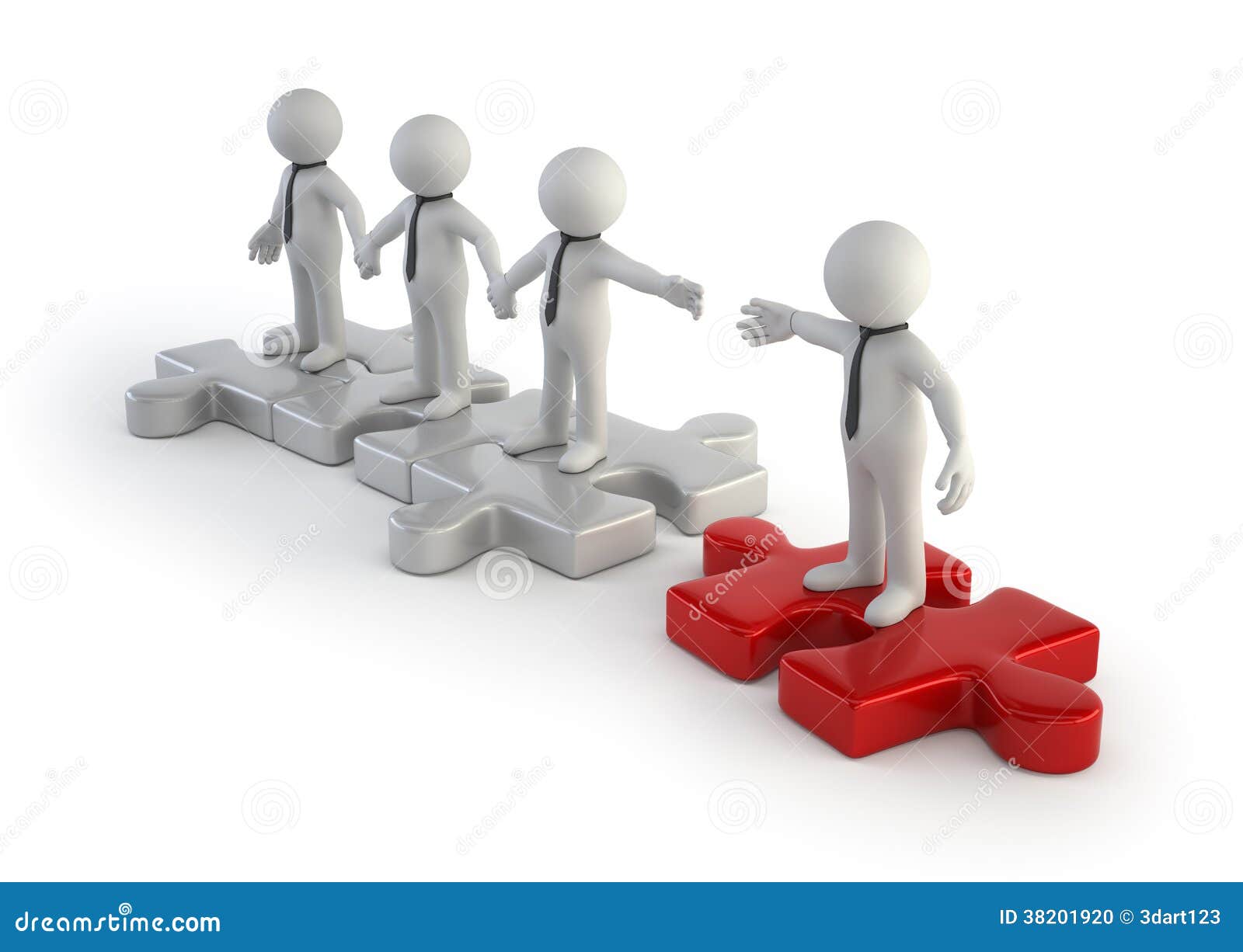 3d Small People - New Player in the Team Stock Illustration ...