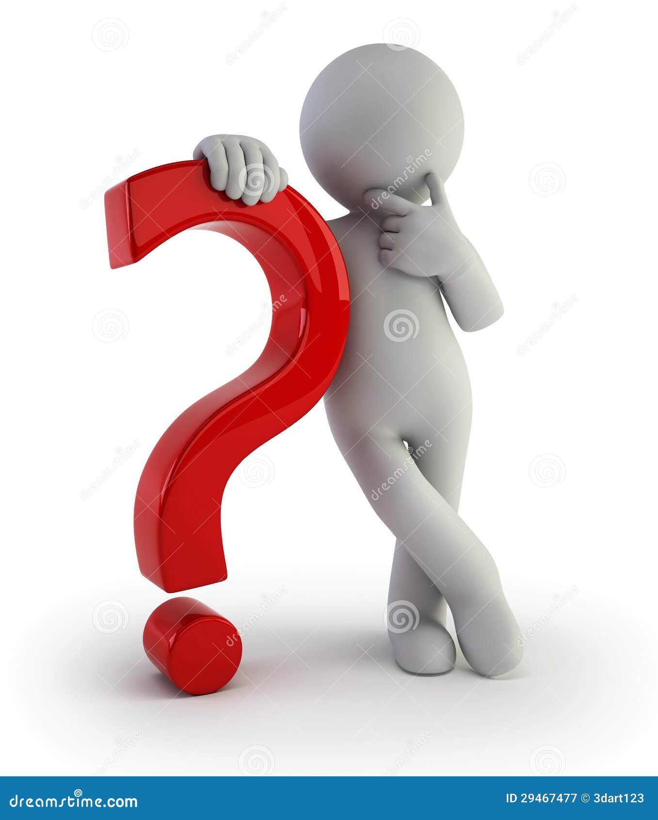 3d Small People - with a Question Mark Stock Illustration ...