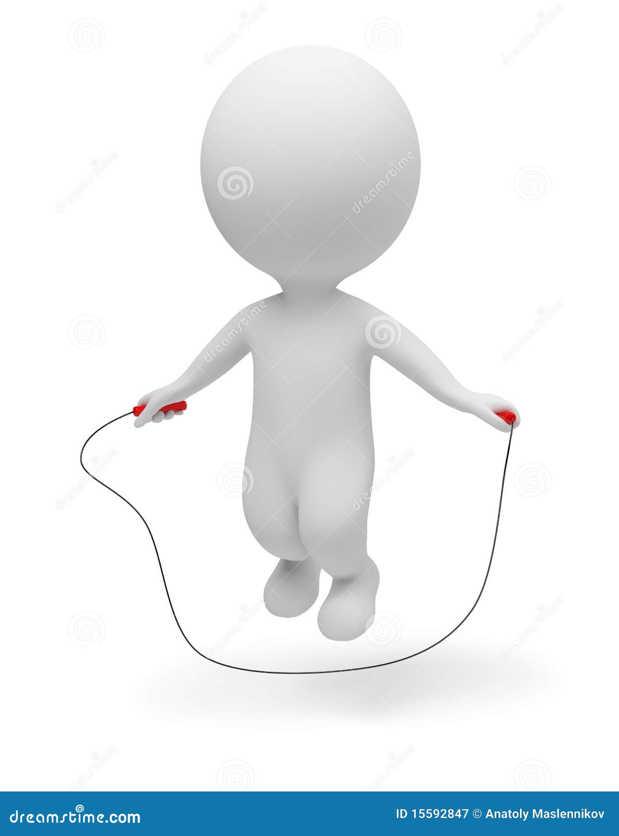 Skipping Rope Isolated On A White Background. Blue Jump Rope For Stock ...