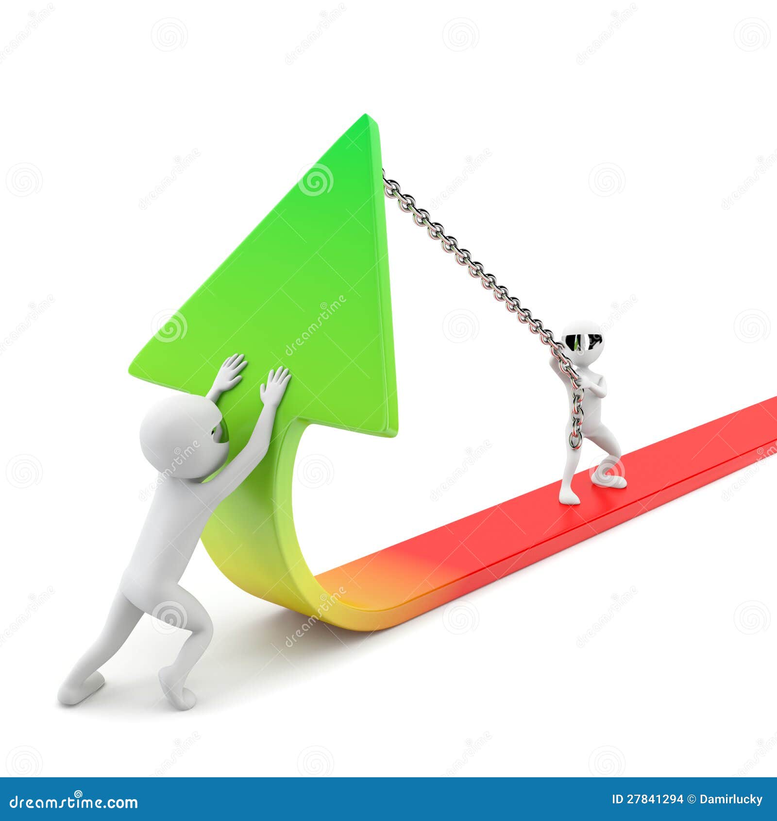 3d Small People - Statistics Improvement! Stock Illustration ...