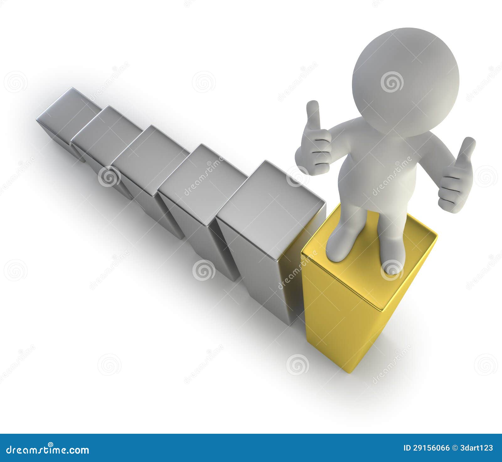 3d small people - success stock illustration. Illustration of cartoon ...