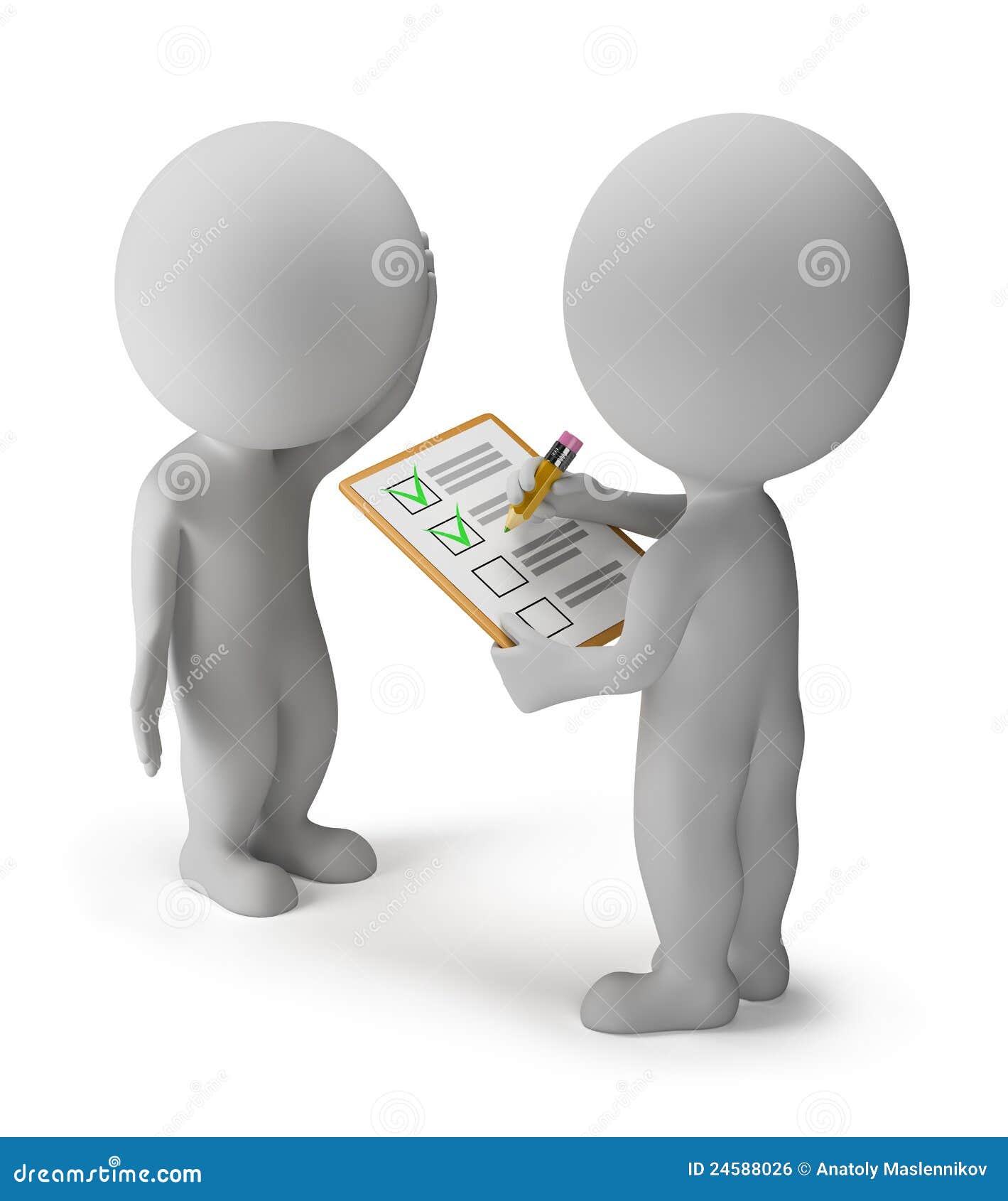 3d small people - survey stock illustration. Illustration of respondent ...