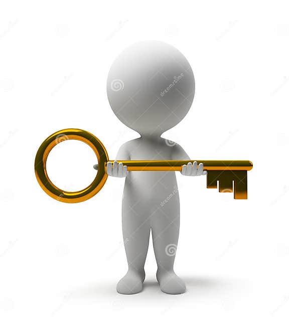 3d Small People - Take a Key Stock Illustration - Illustration of ...