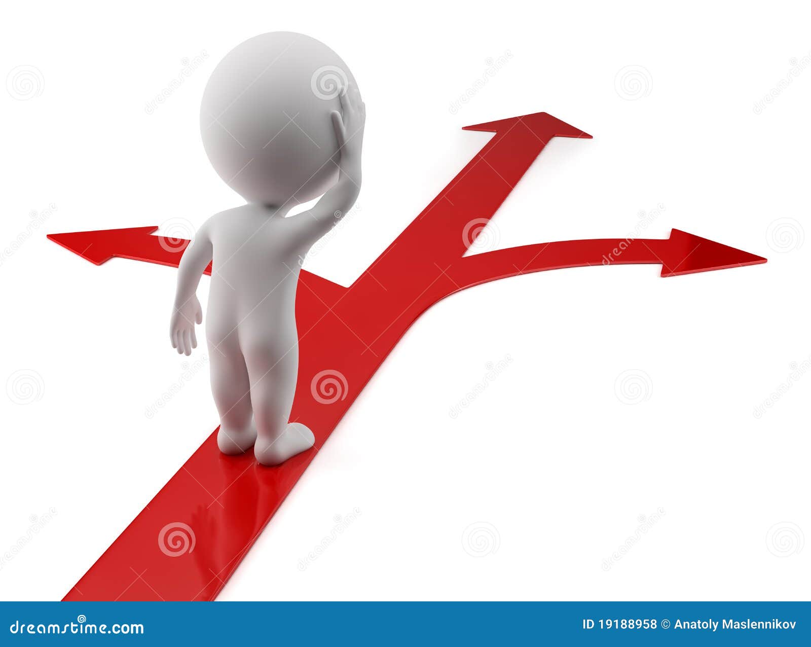 3d Small People - Way Choice Stock Illustration - Illustration of ...