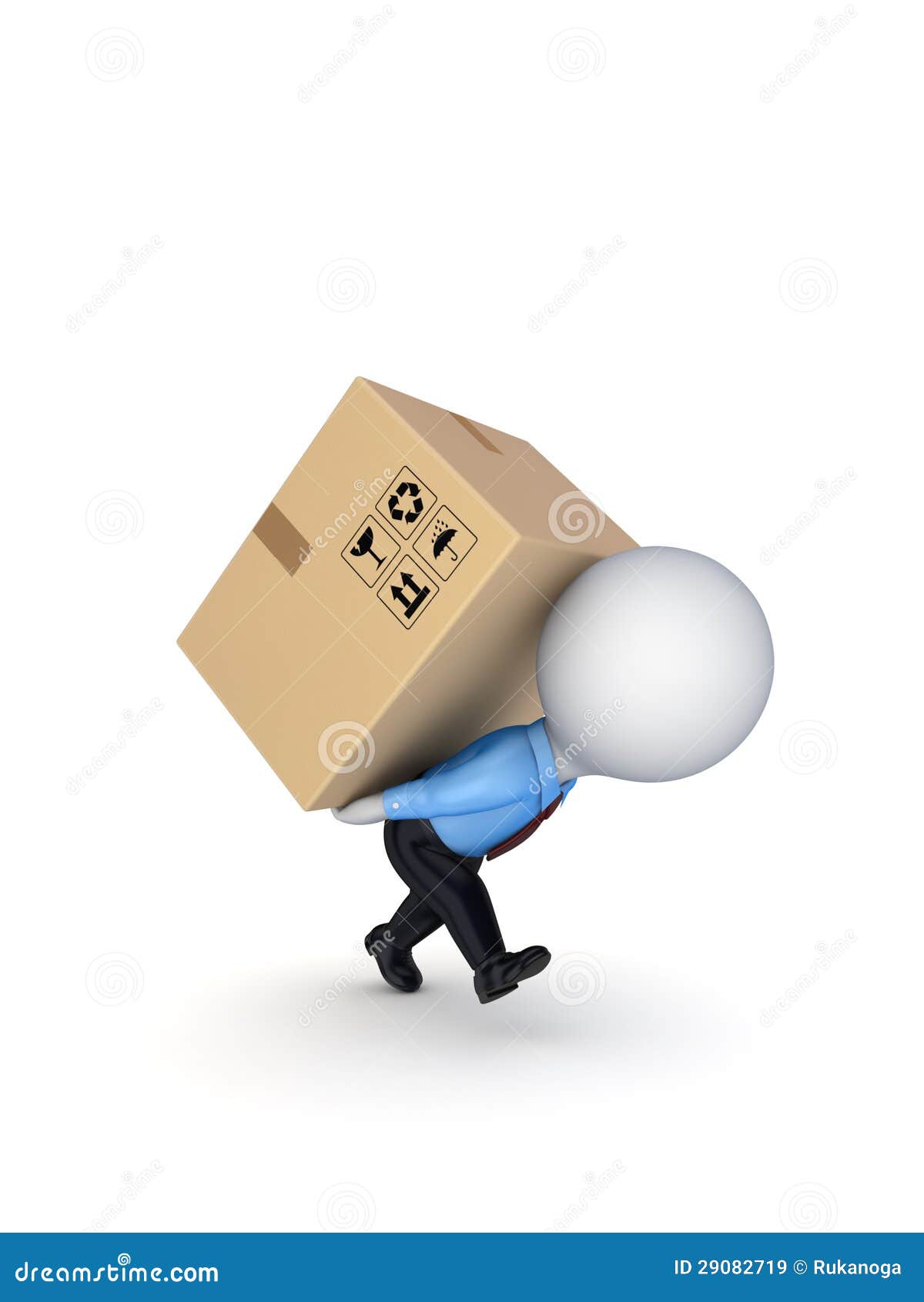 3d Person With Carton Package Stock Photography | CartoonDealer.com ...