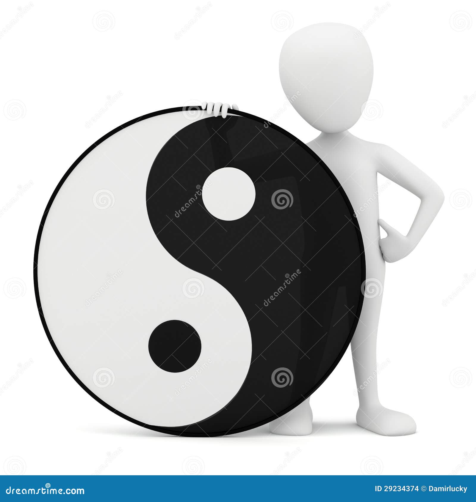 3d Small Person - Yin Yang. Stock Illustration - Illustration of ...