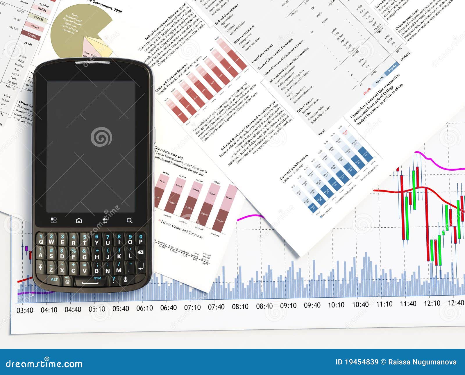 3d Smartphone on a Market Report Stock Illustration - Illustration of ...