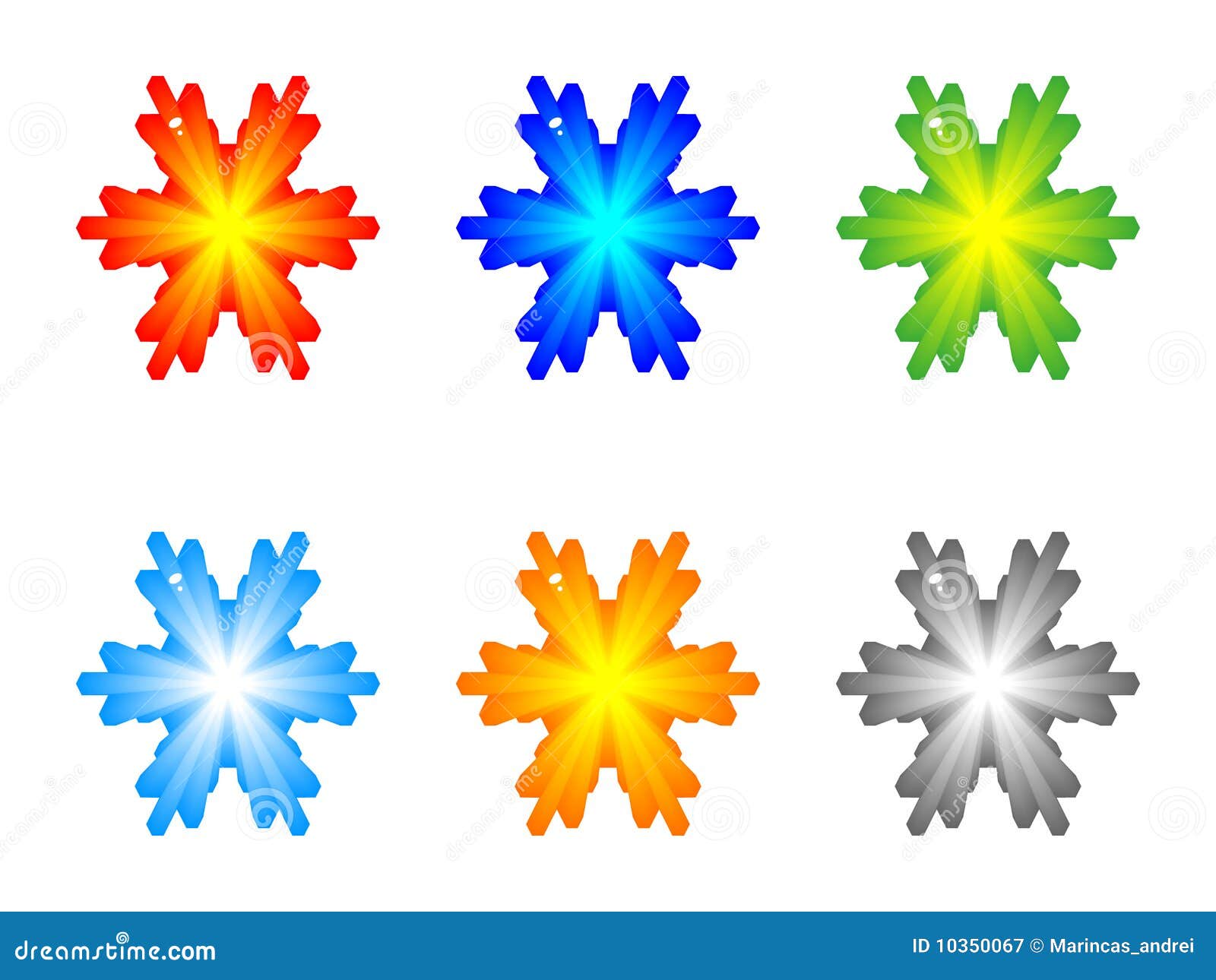 3d snowflake stock vector. Illustration of star, winterglossy - 10350067