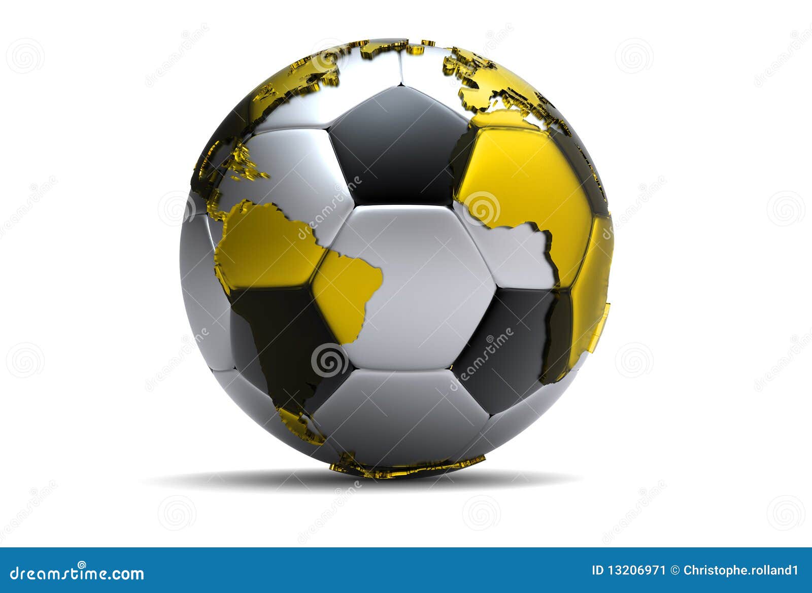 3d soccer ball stock illustration. Illustration of continent - 13206971