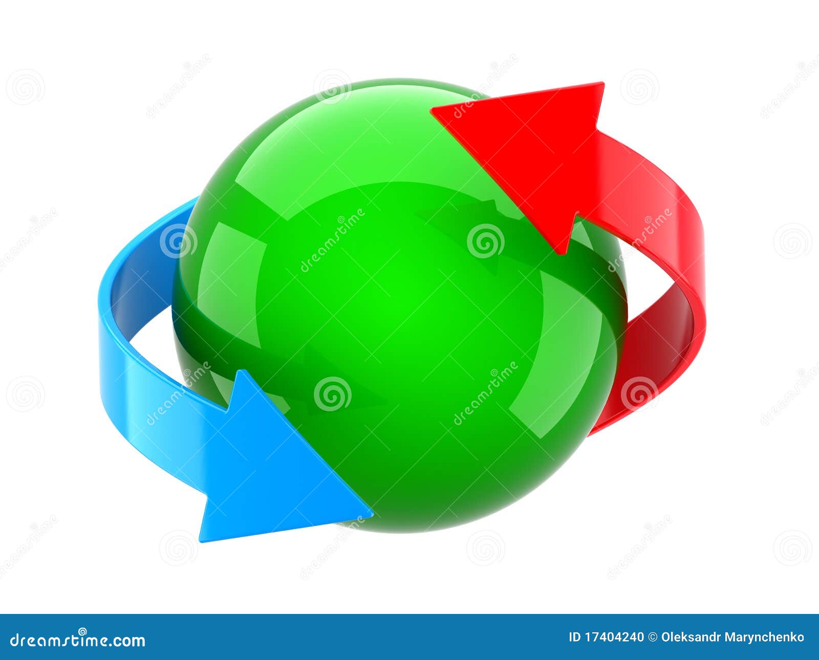 3d sphere and arrows stock illustration. Illustration of concept - 17404240