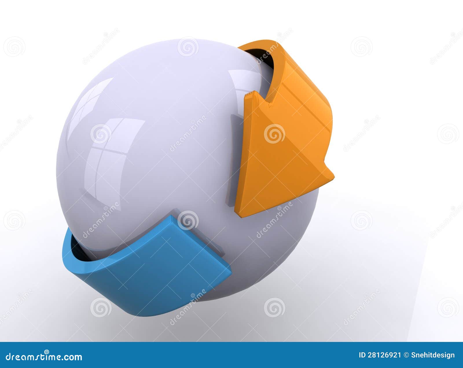 3D sphere with arrows stock illustration. Illustration of business ...